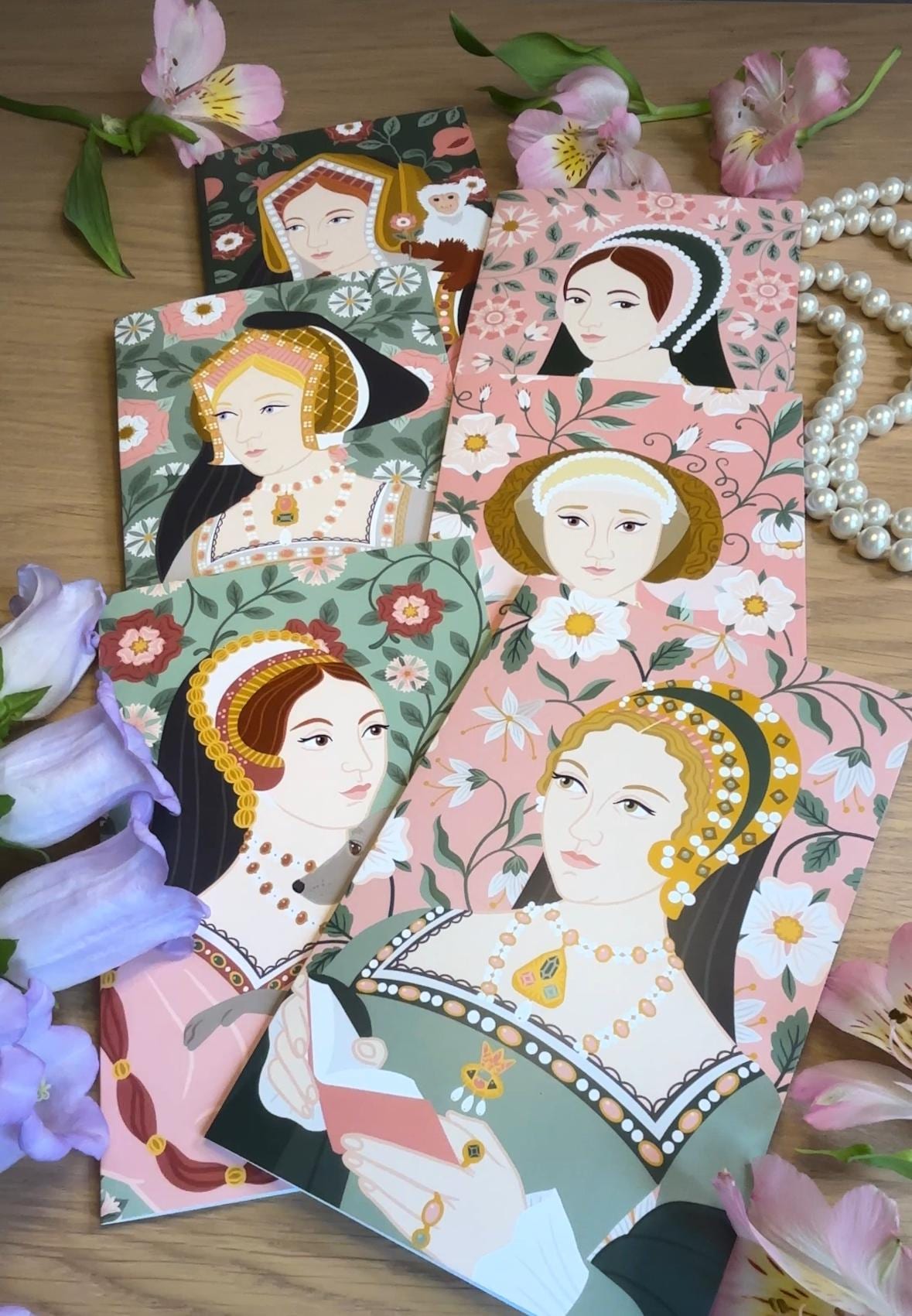 Tudor Queens Portrait Card Set | 6 Blank Stationery Cards Featuring the ...