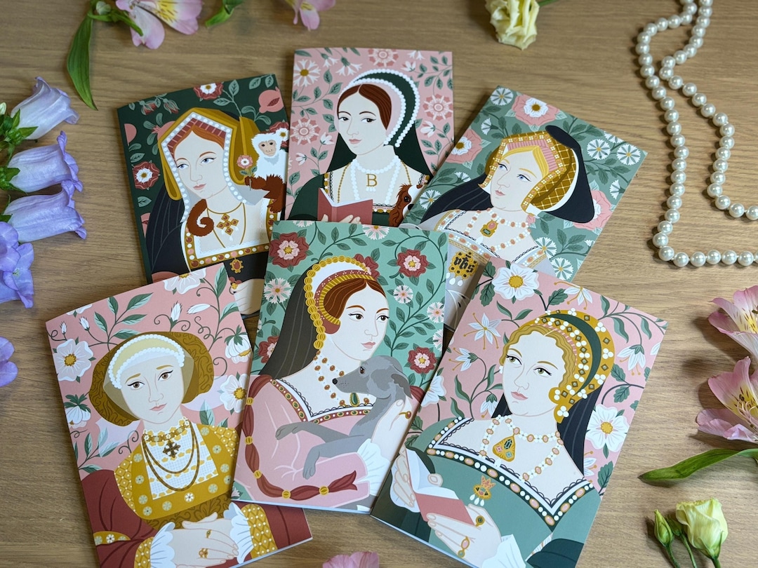 Tudor Queens Portrait Card Set | 6 Blank Stationery Cards Featuring the ...