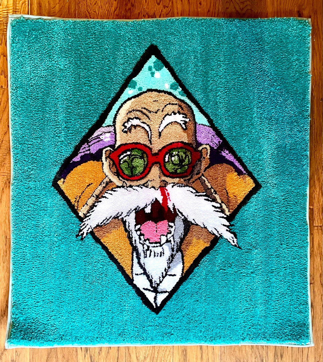 Handmade Master Roshi Rug, Anime Rug, Gamer Rug, Handmade Rug, Dragon ...