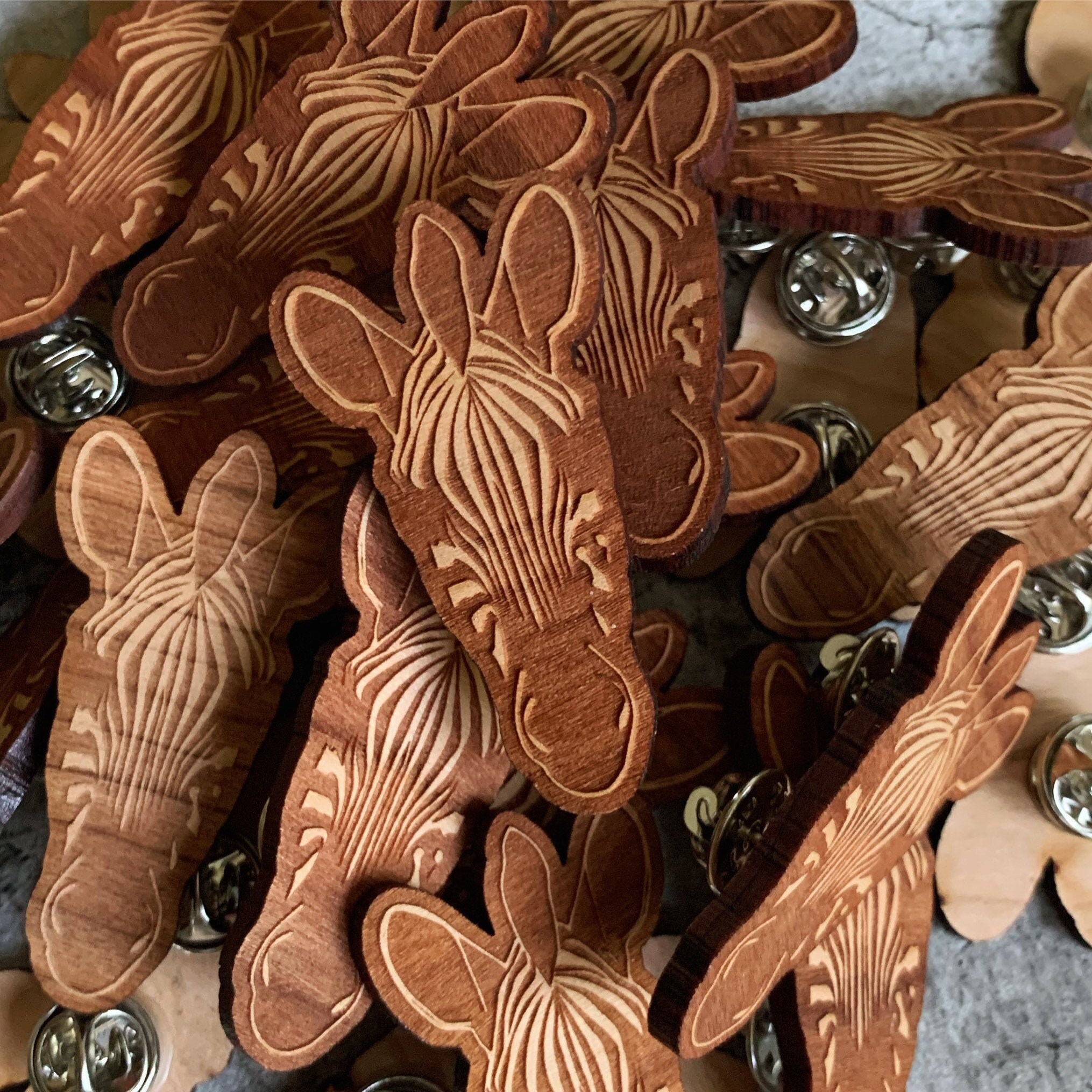 Zebra Wooden Pin Endangered Animals Eco Friendly - Etsy