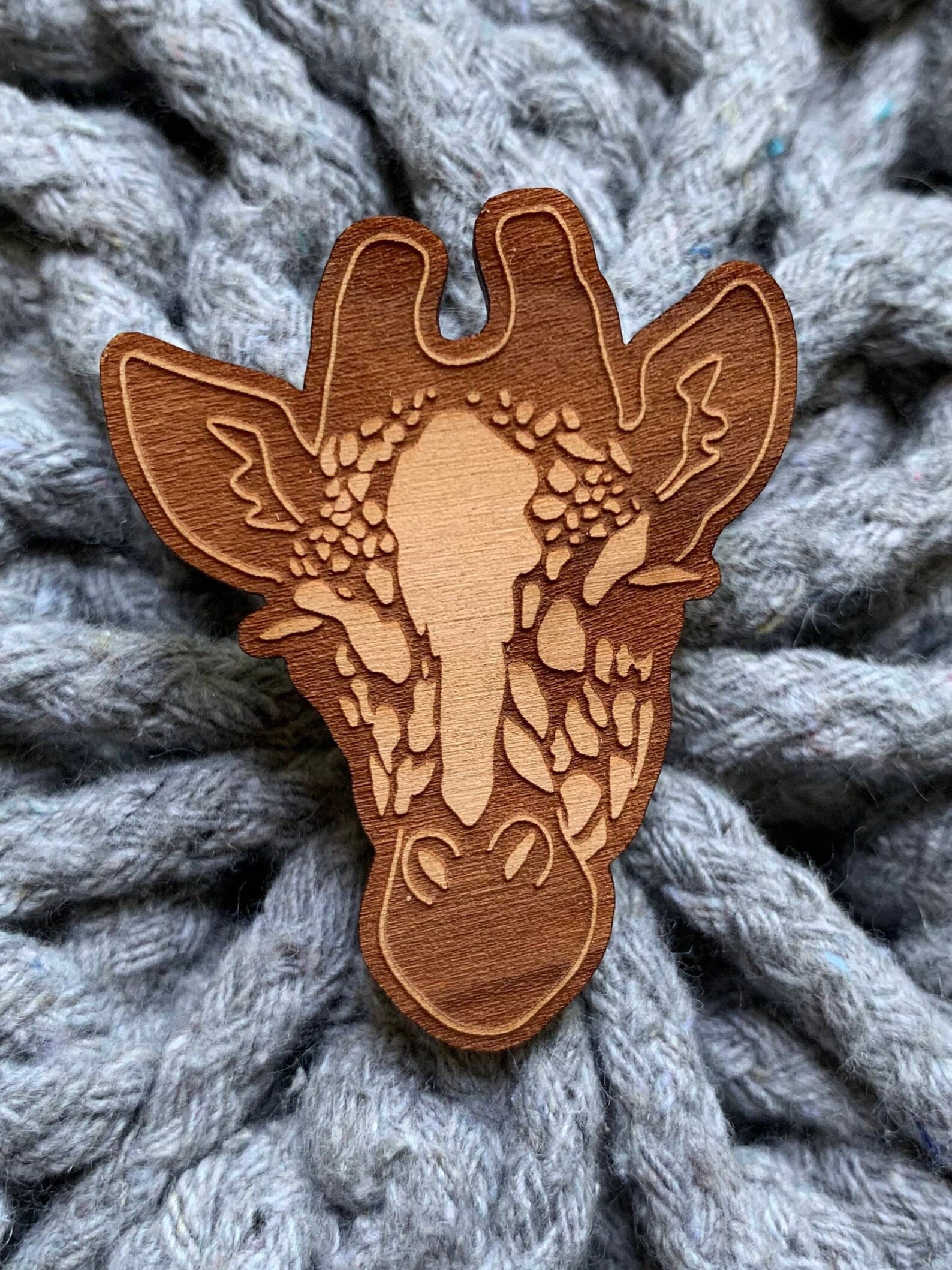 Giraffe Wooden Pin Endangered Animals Eco Friendly - Etsy