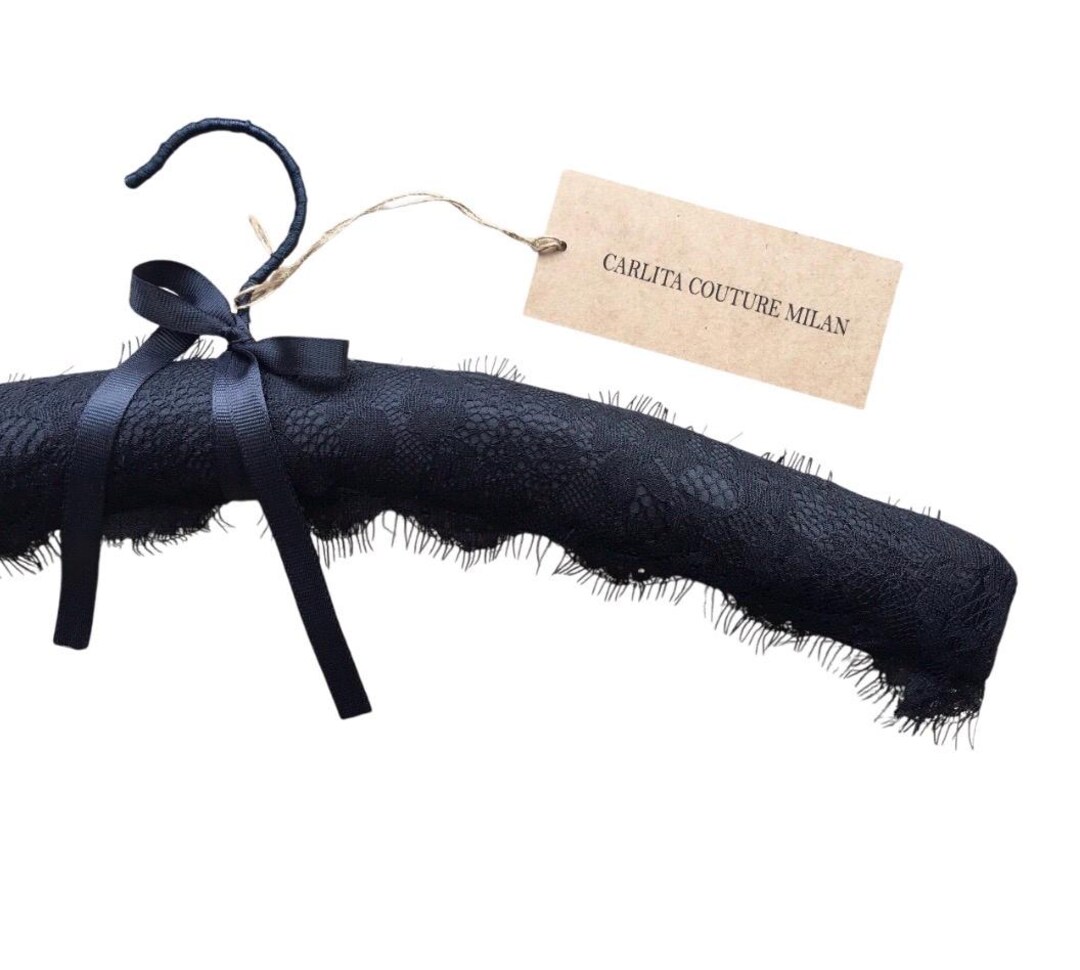 Handmade Black Lace Padded Hanger - Etsy