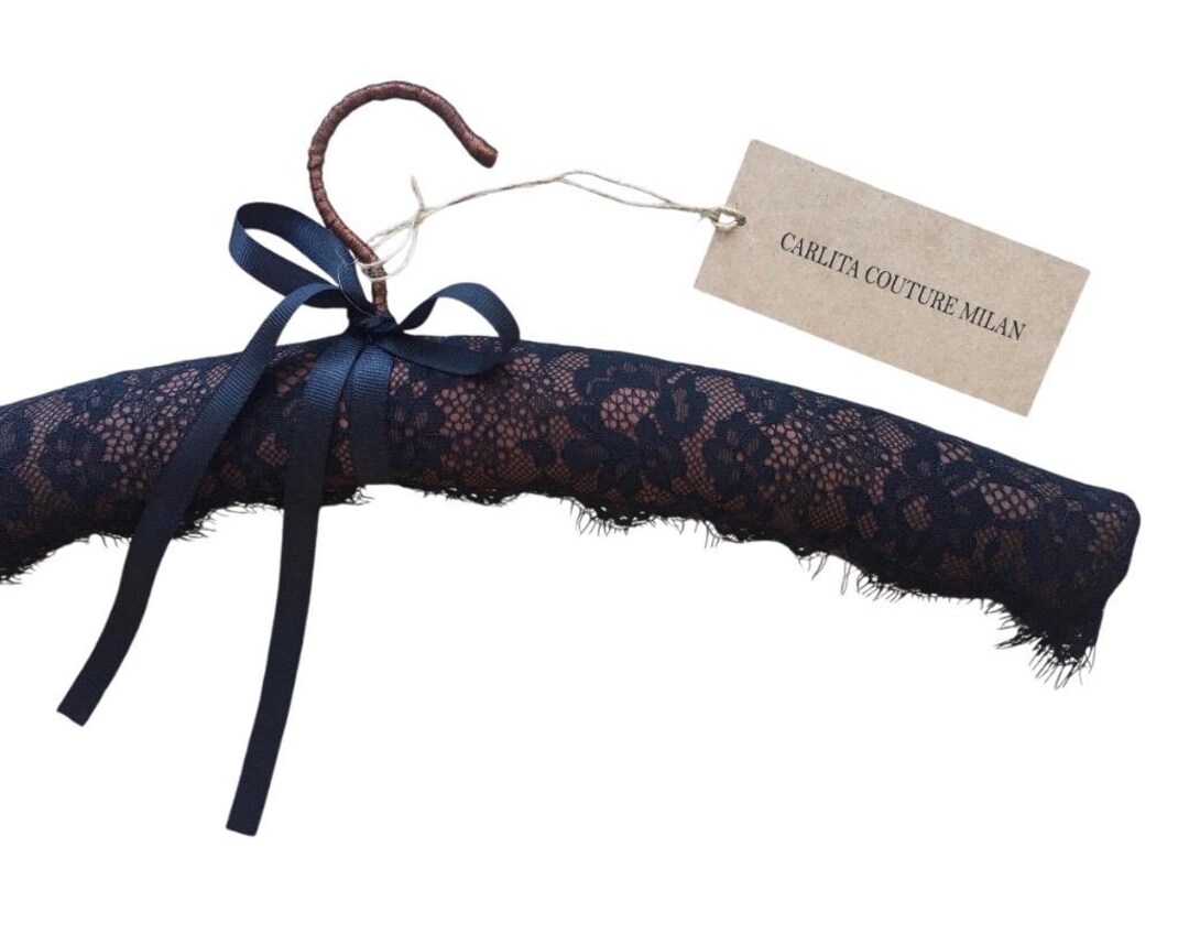 Handmade Brown and Black Lace Padded Hanger - Etsy