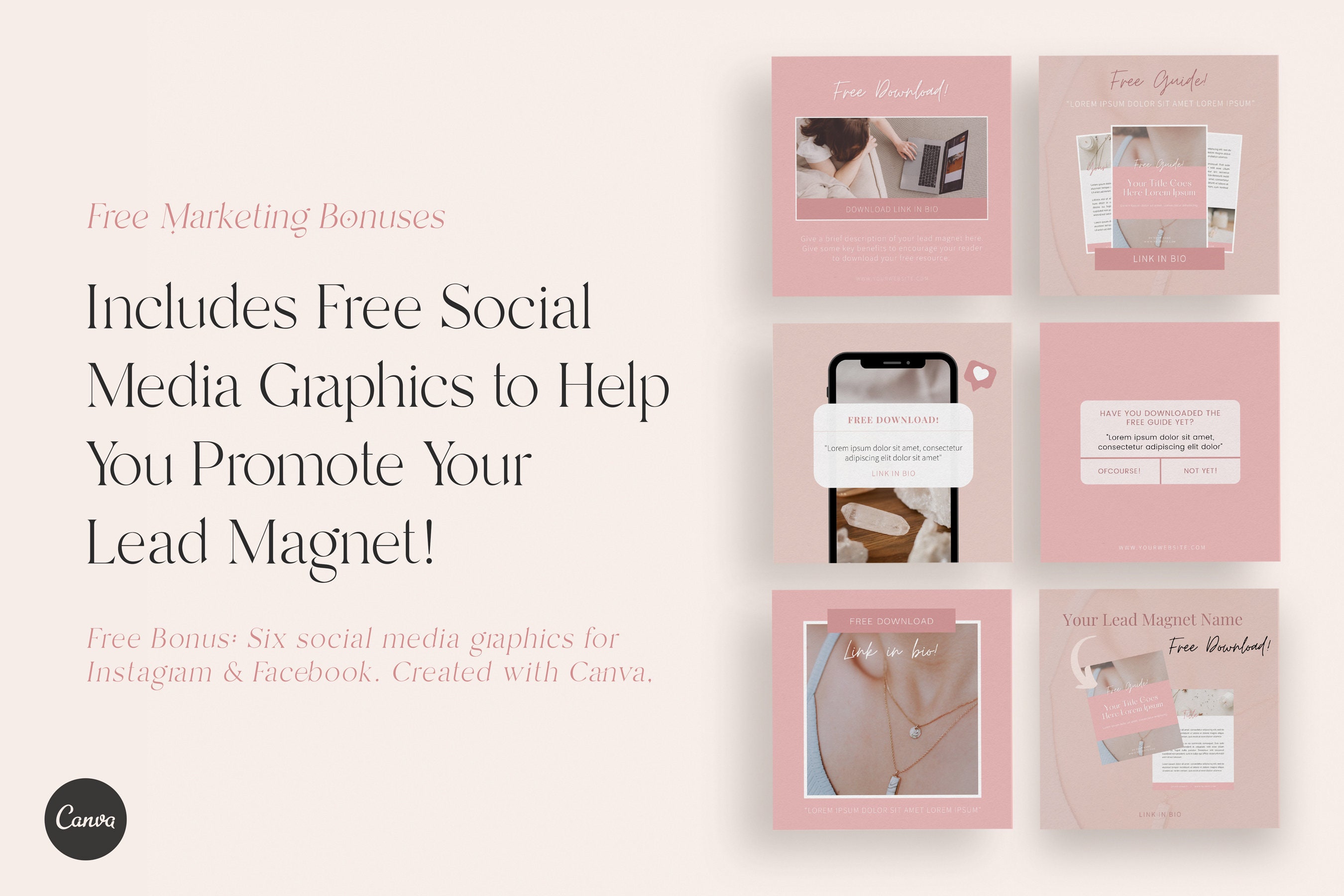 Lead Magnet | Opt-in | Freebie Design Template + Free Marketing Bonuses ...