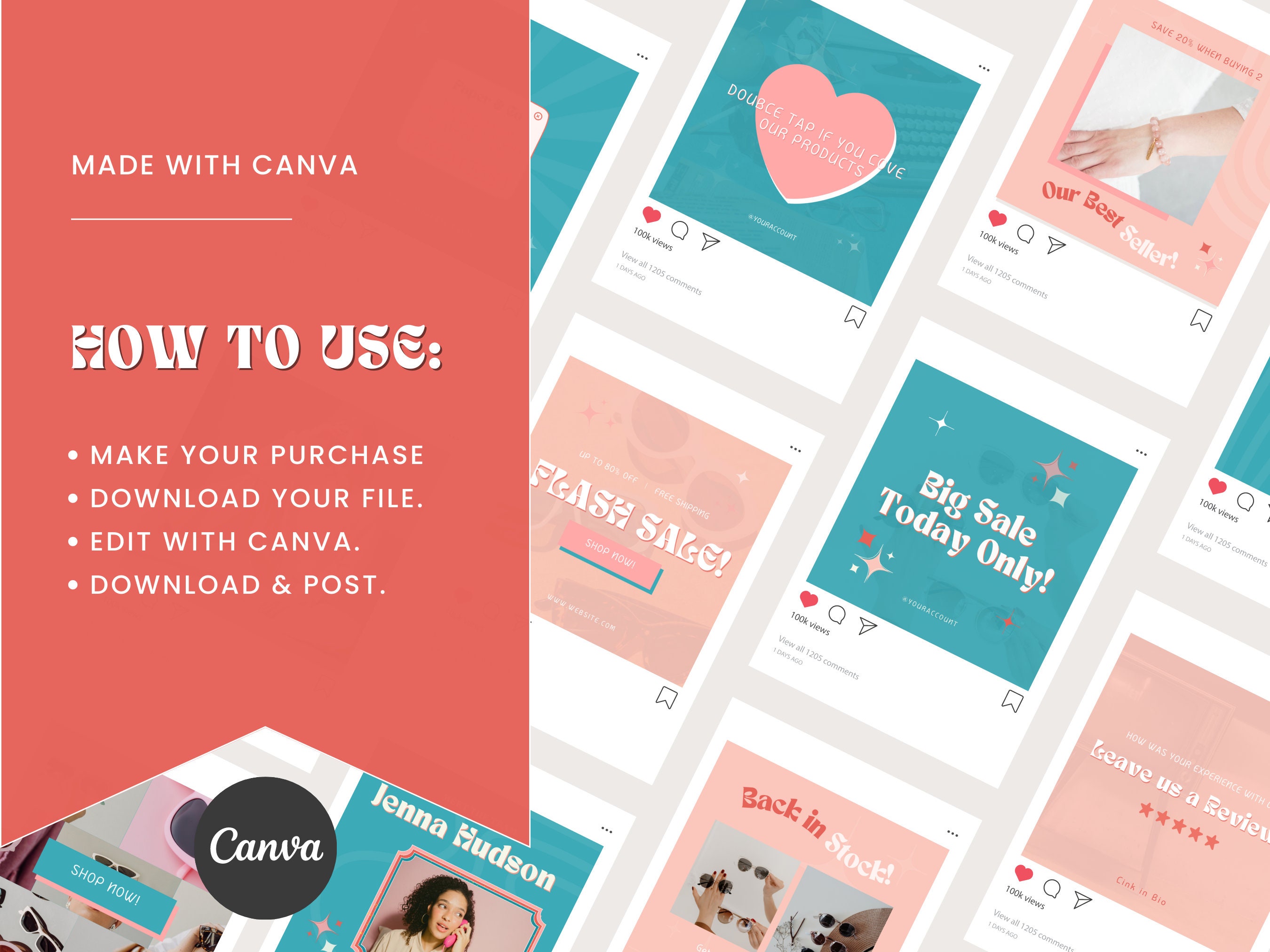Canva Instagram Post Design Templates to BOOST SALES & ENGAGEMENT ...