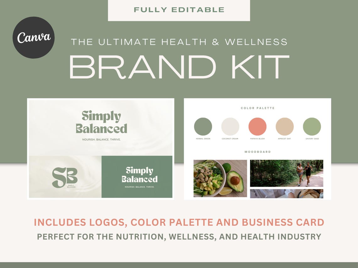 Brand Kit for NUTRITION, WELLNESS and HEALTH Professionals | Logo ...