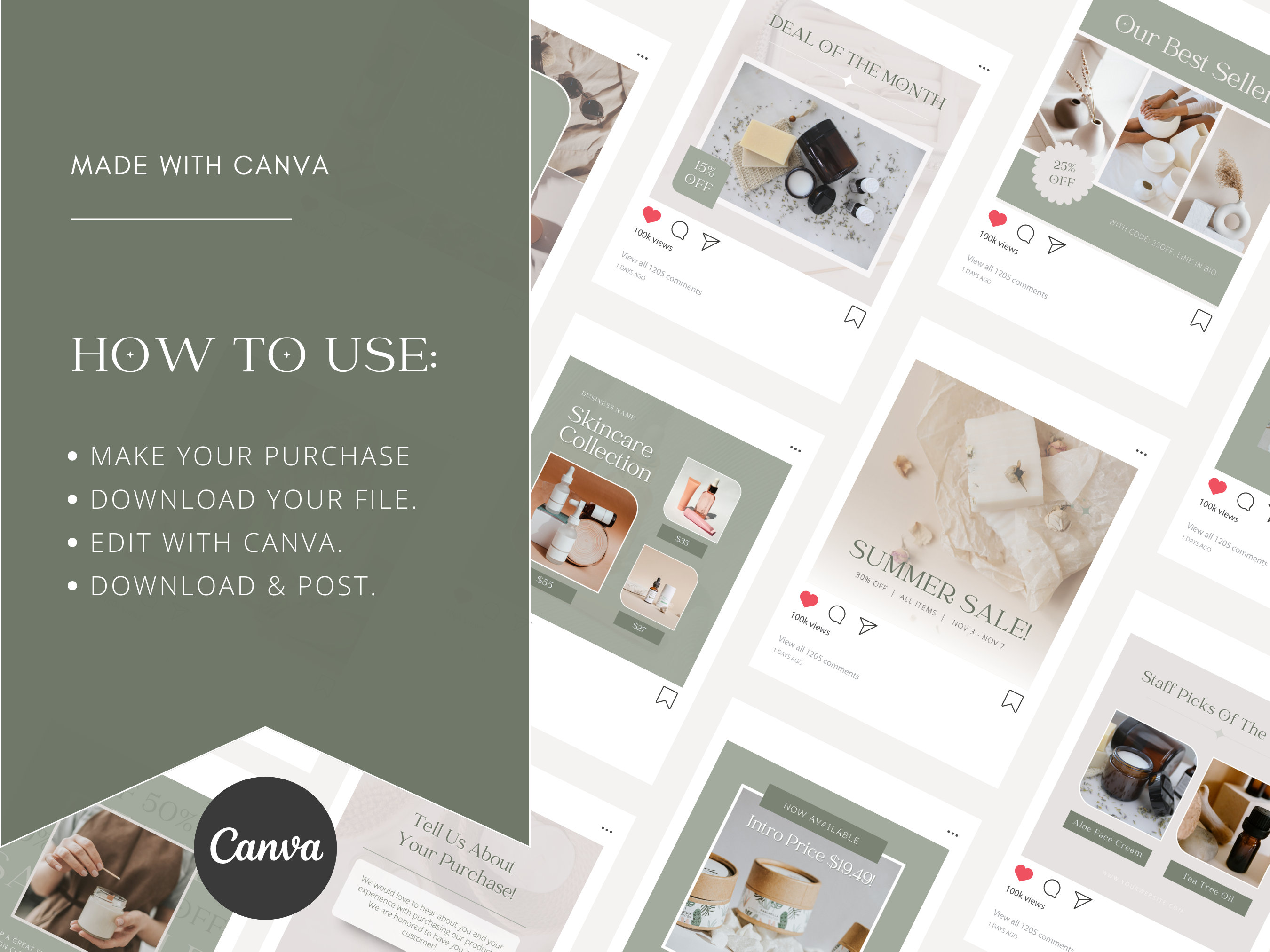 CANVA Instagram Post Design Templates to BOOST SALES for Product Based ...