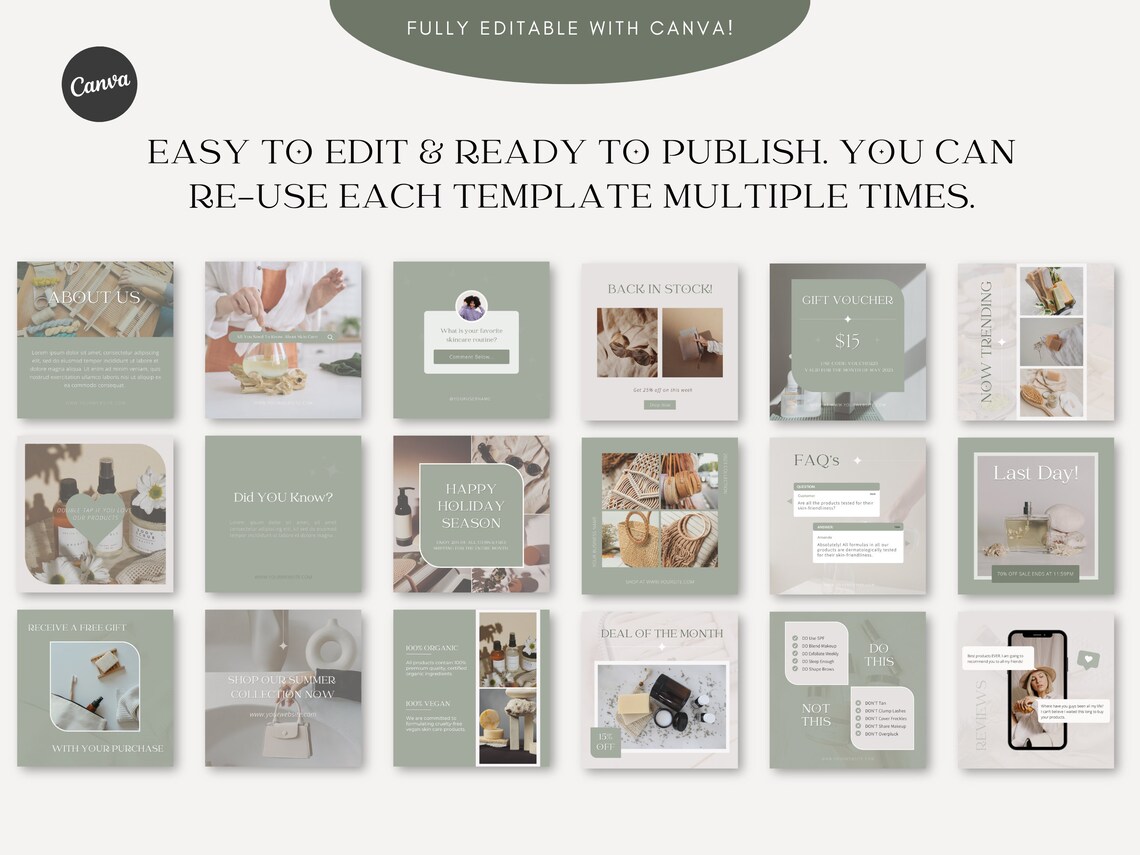 CANVA Instagram Post Design Templates to BOOST SALES – for Product ...