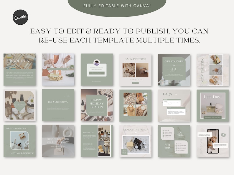 CANVA Instagram Post Design Templates to BOOST SALES – for Product ...
