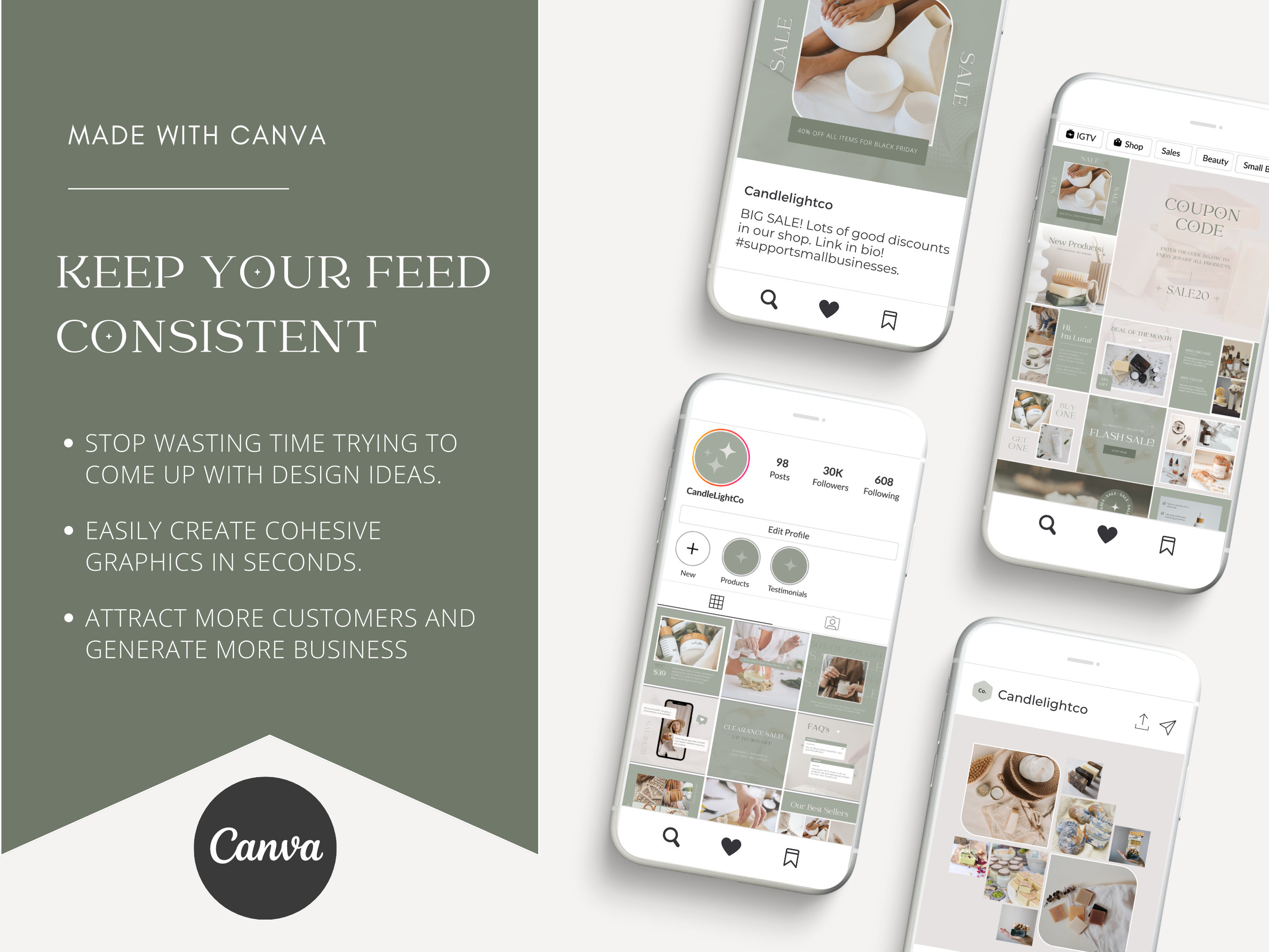 CANVA Instagram Post Design Templates to BOOST SALES for Product Based ...