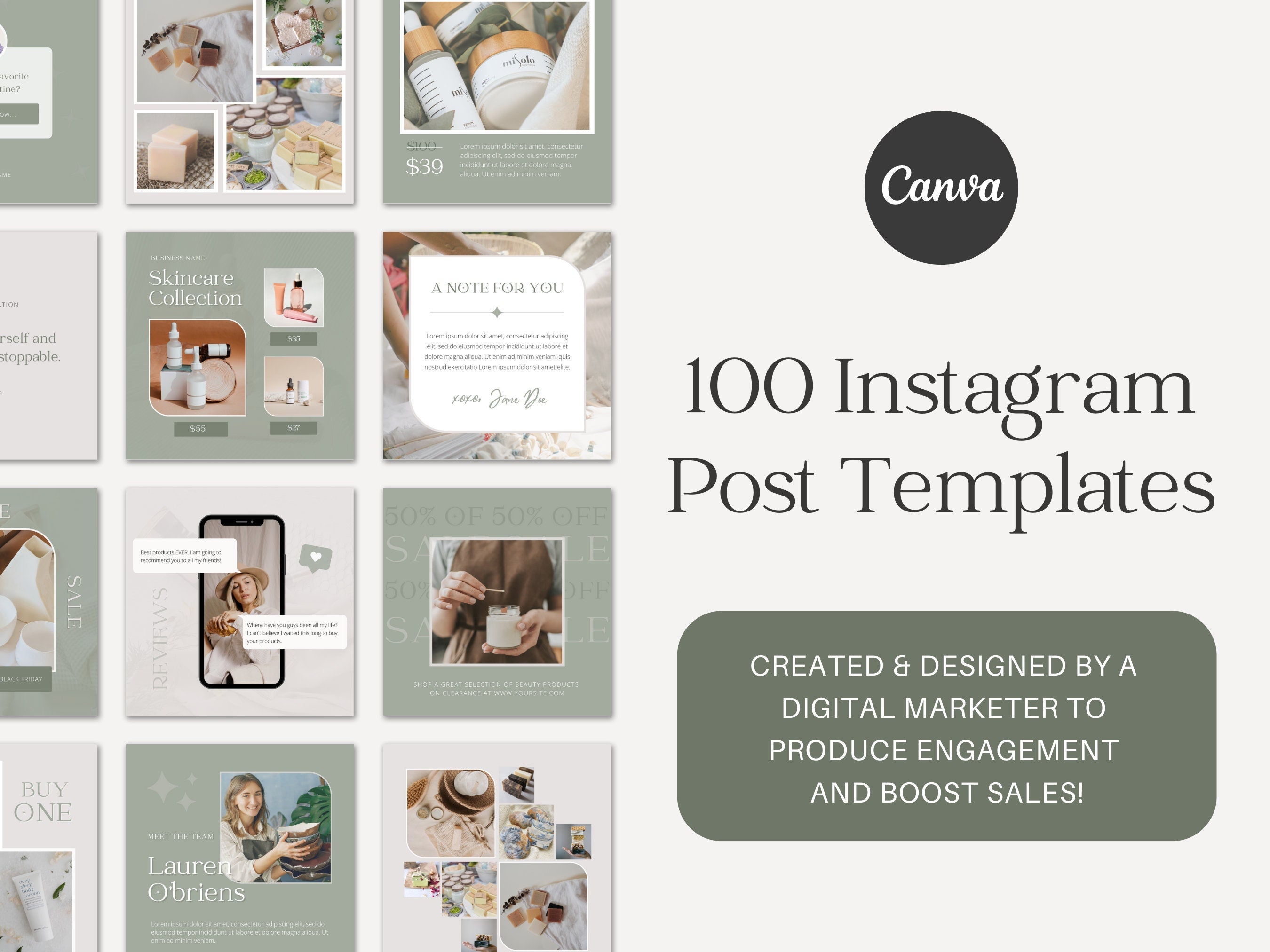CANVA Instagram Post Design Templates to BOOST SALES for Product Based ...