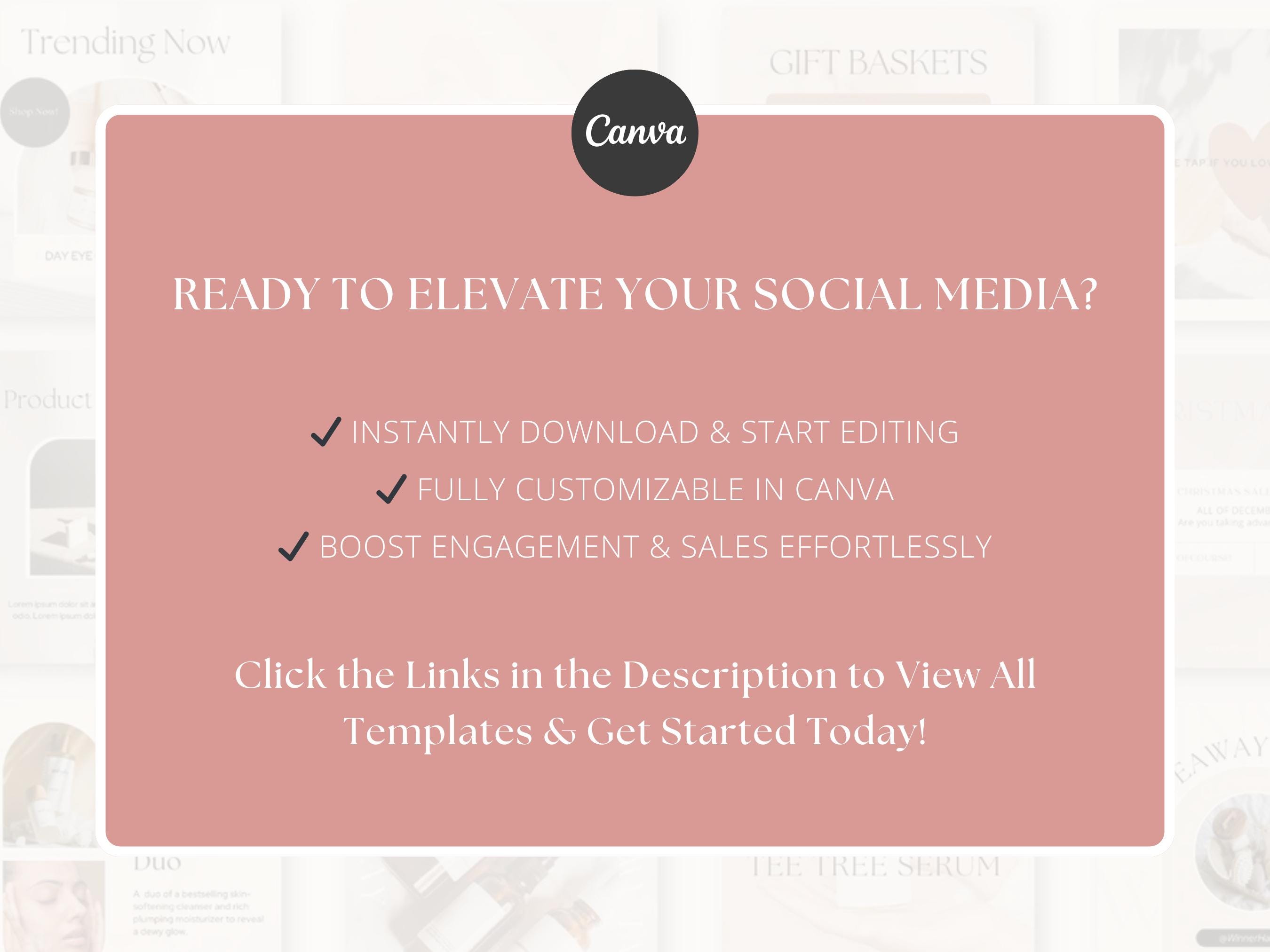 520 BEST-SELLING Social Media Canva Templates Bundle | Instagram ...