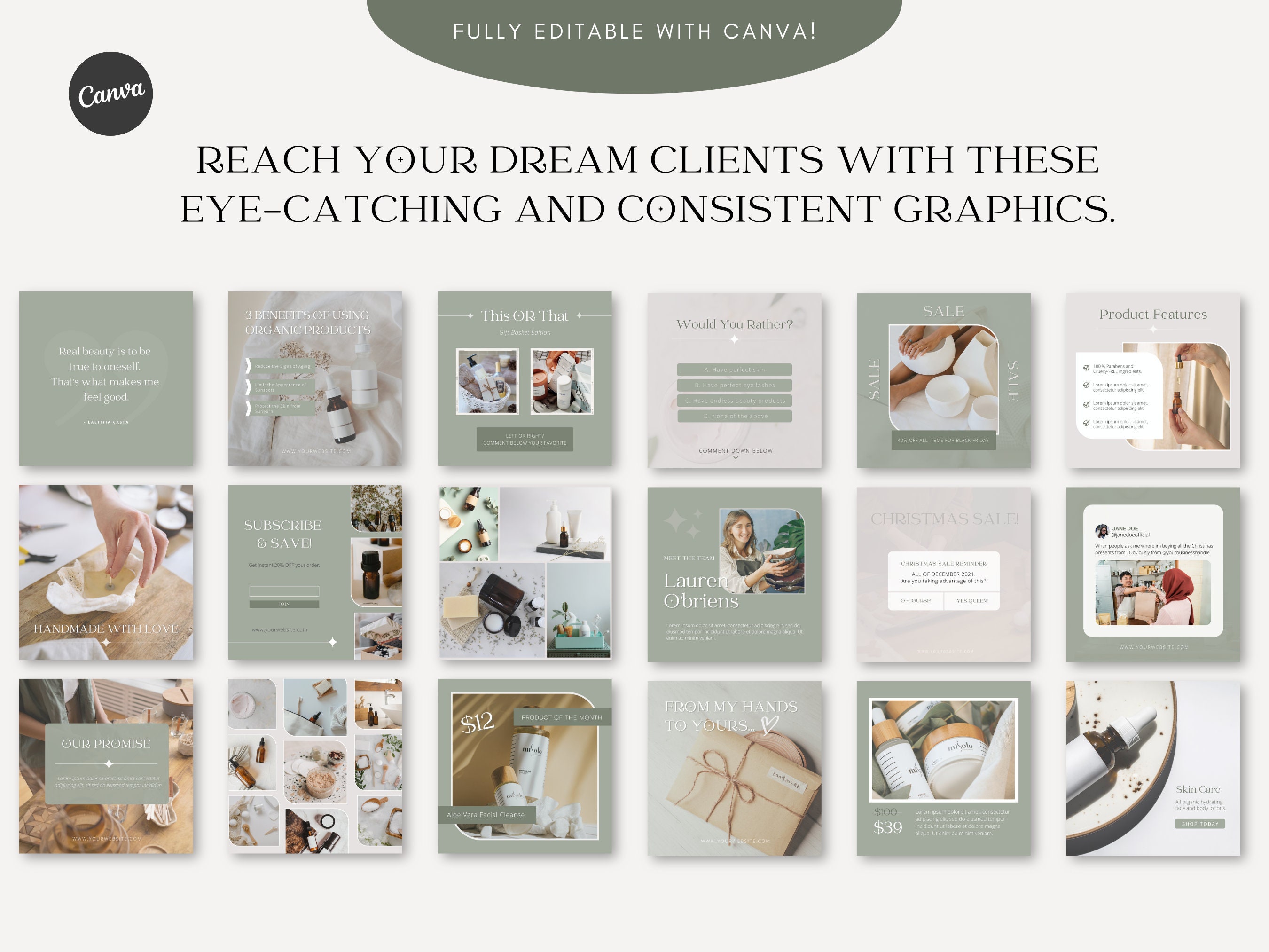 CANVA Instagram Post Design Templates to BOOST SALES for Product Based ...