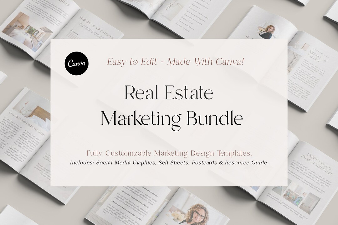 Real Estate Marketing Template Bundle | Canva Editable Designs - Etsy