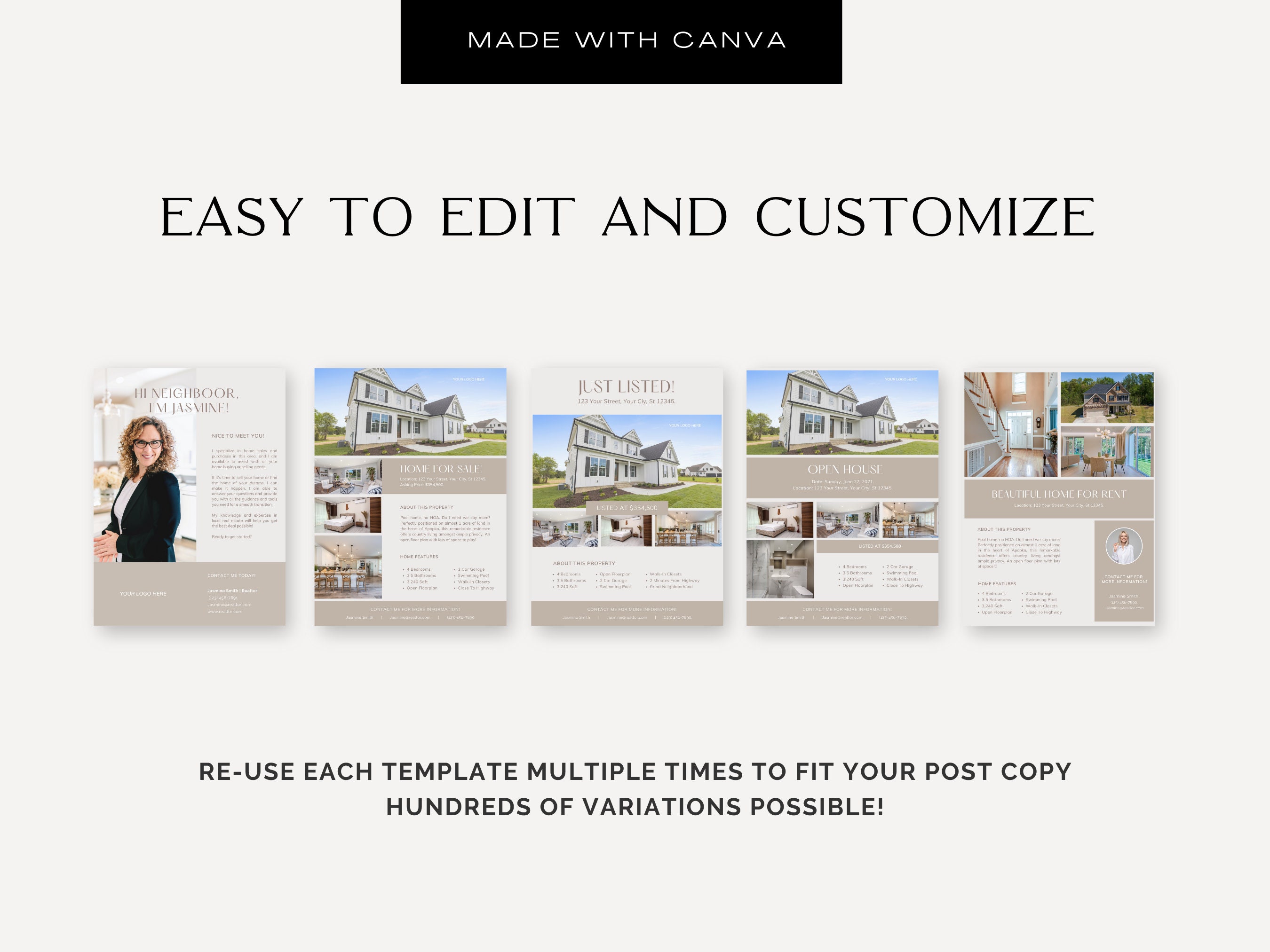 Real Estate Flyers | Sell Sheets Templates (canva) | Realtor Sell ...