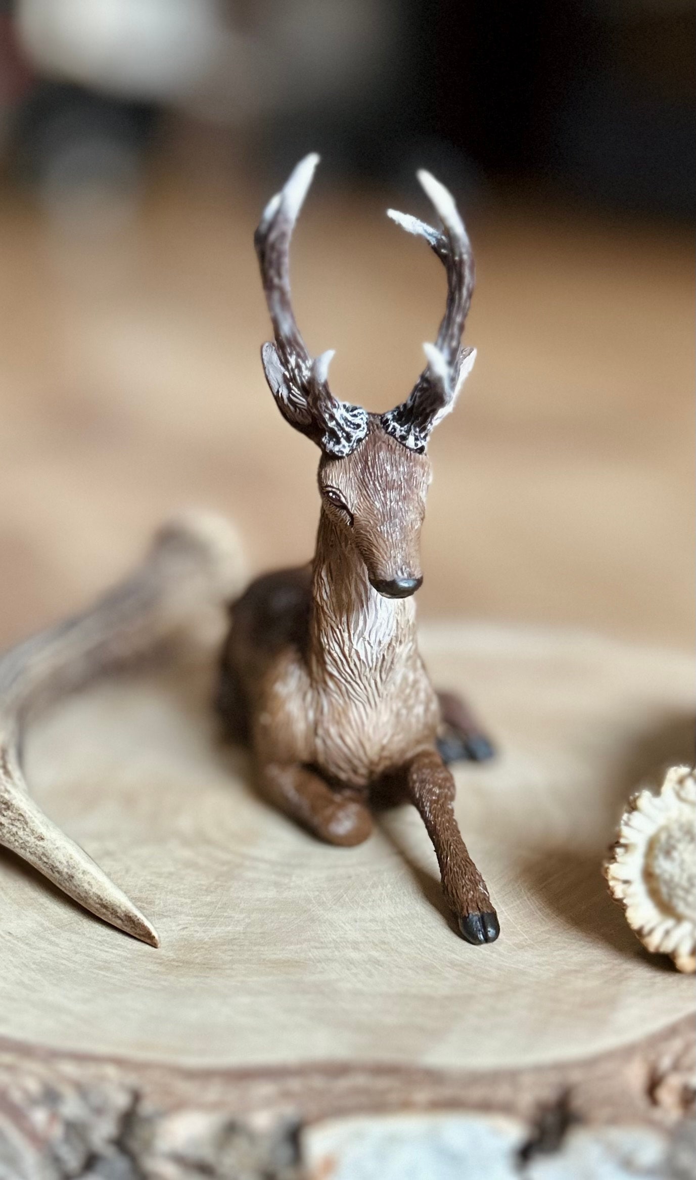 Roe Deer Sculpture Made of Clay, Realistic Animal Figurine, Miniature ...