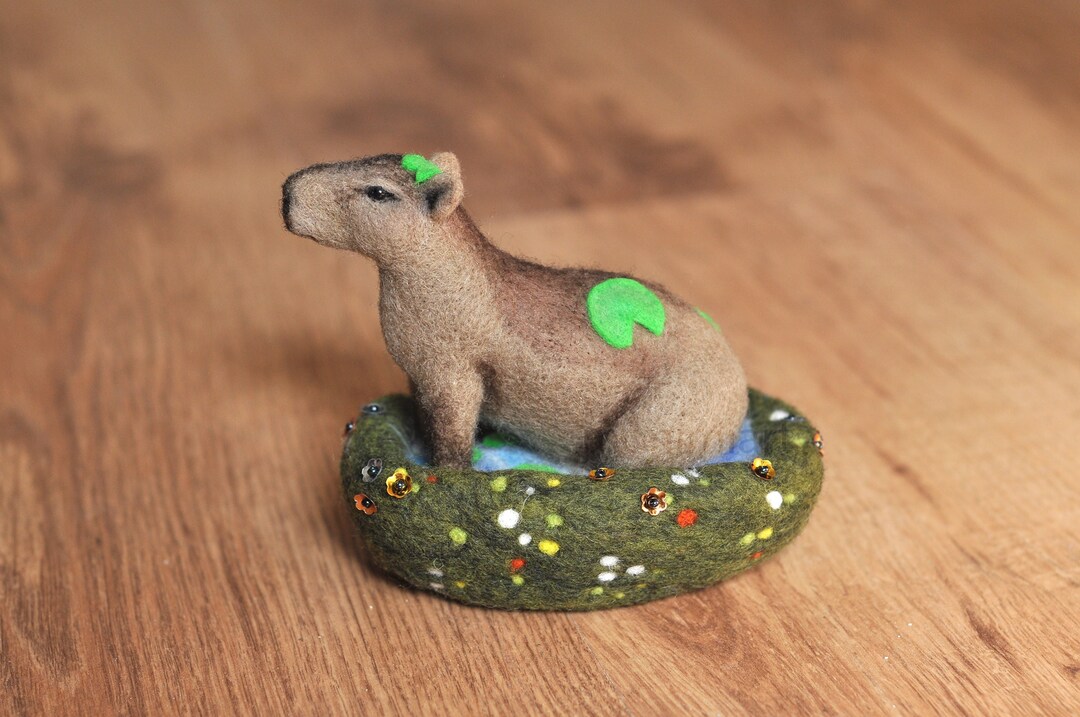 Capybara Miniature Animal Figurine Taking Bath Cavy Rodent - Etsy