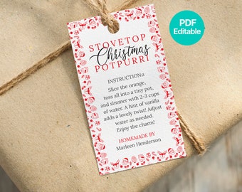 Merry Christmas Gift Tag Printable Printable Christmas Gift - Etsy