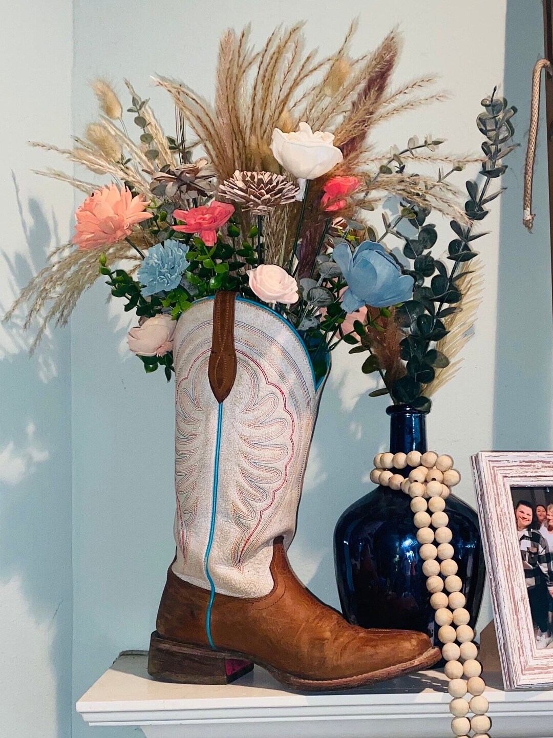 Cowgirl Boot Floral Arrangement - Etsy