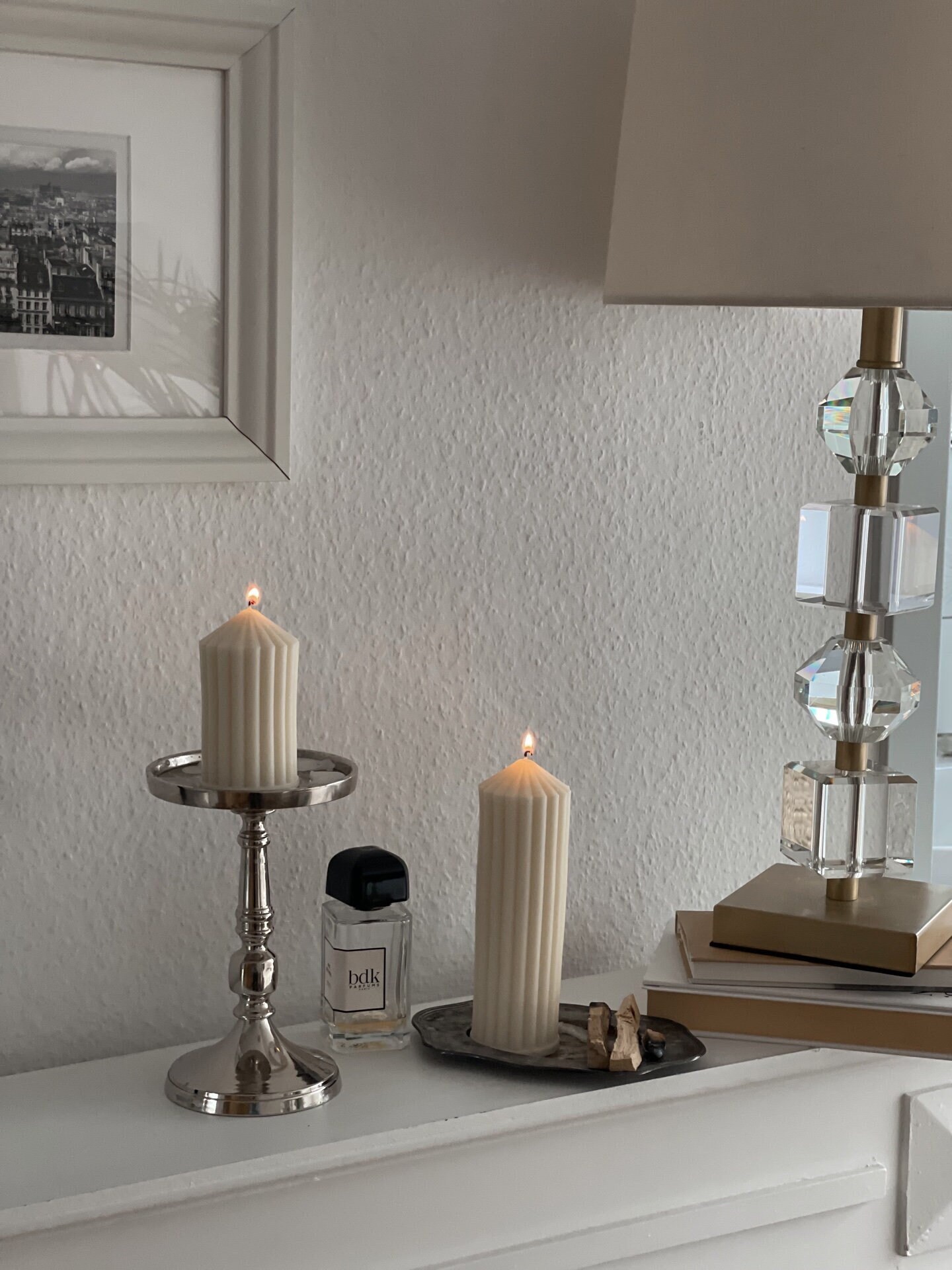 Aesthetic Ribbed Pillar Candles Home Decor Candle Geometric Candle ...