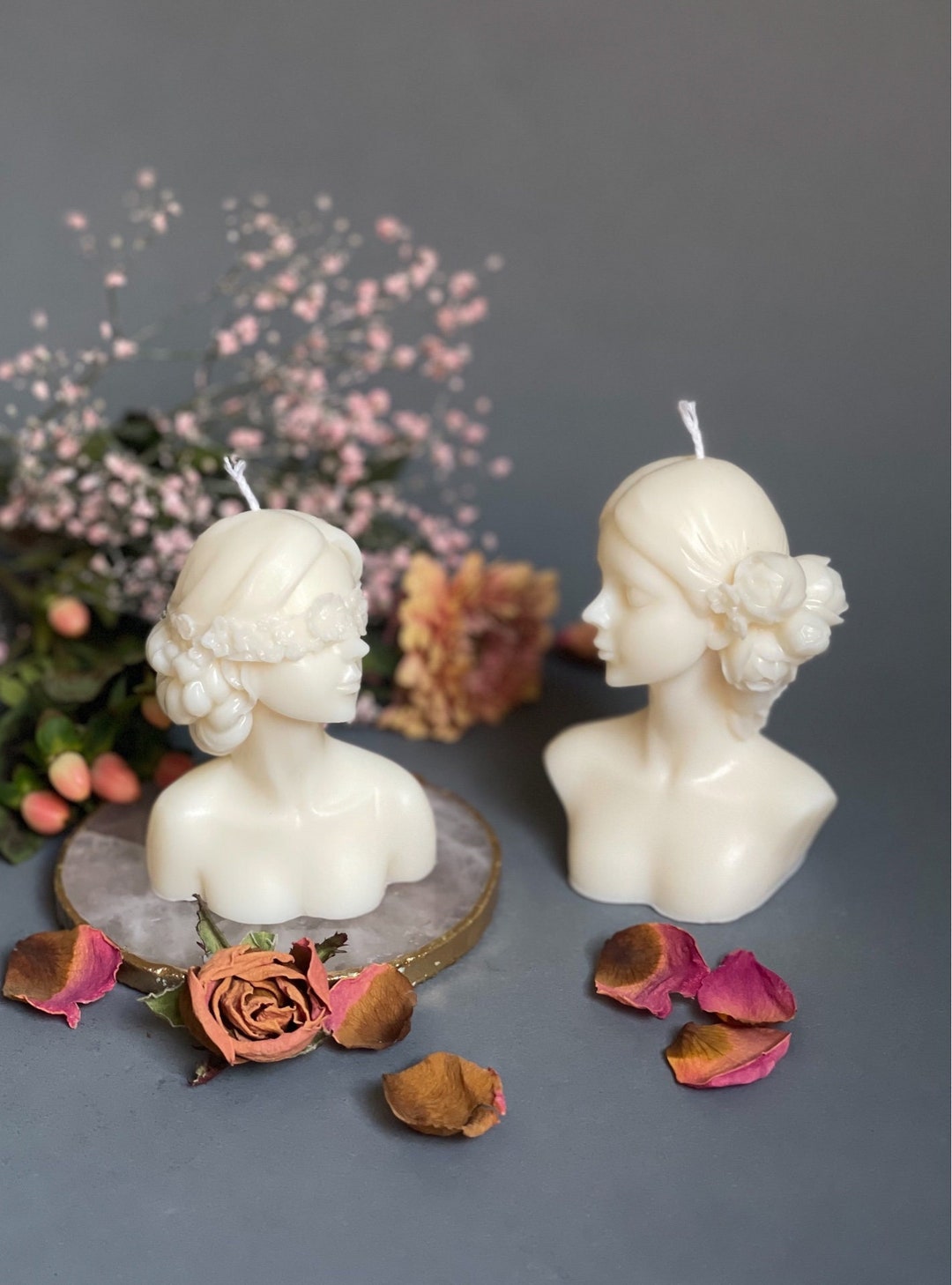 Flowers Girl Candle Blindfold Girl Body Candle Female Torso Candle ...
