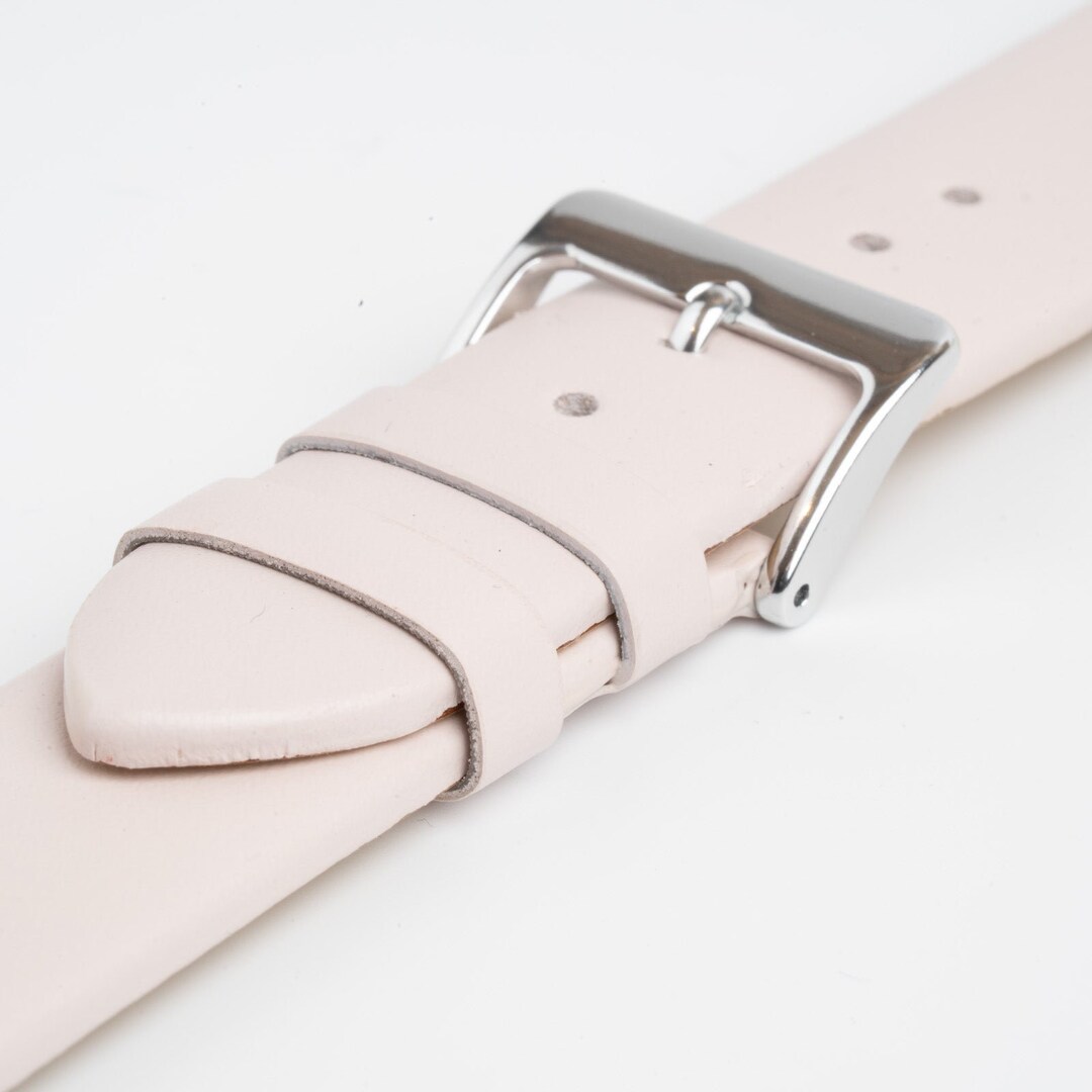 Light Pink Unstitched Smooth Leather Watch Strap 12mm, 14mm, 16mm, 18mm ...