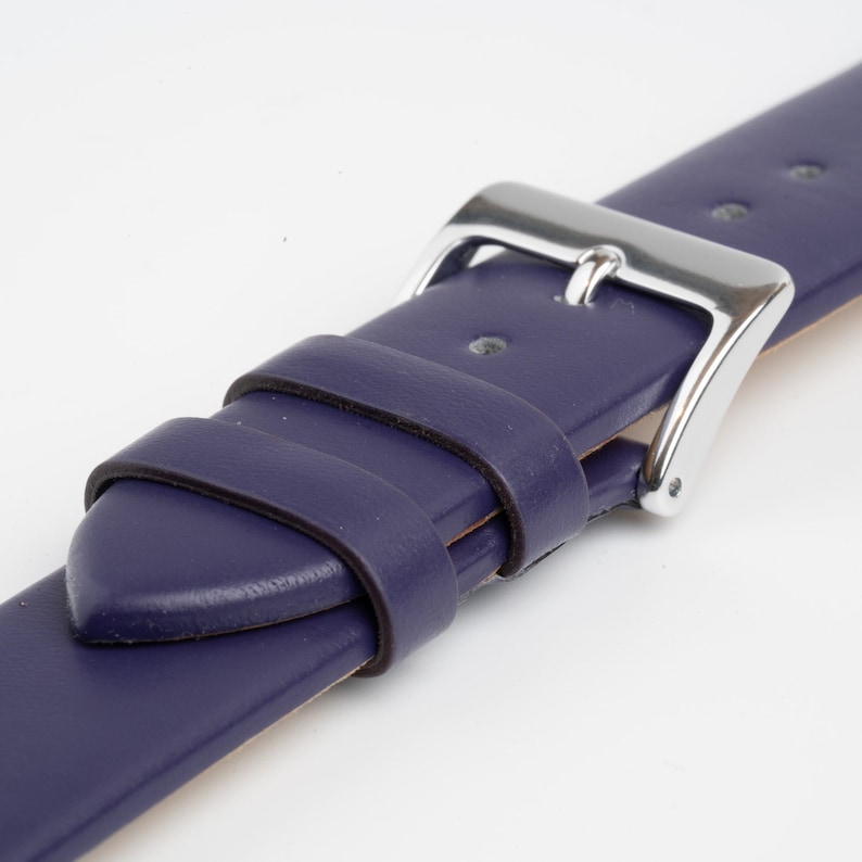 Purple Unstitched Smooth Genuine Leather Watch Strap 12mm, 14mm, 16mm ...