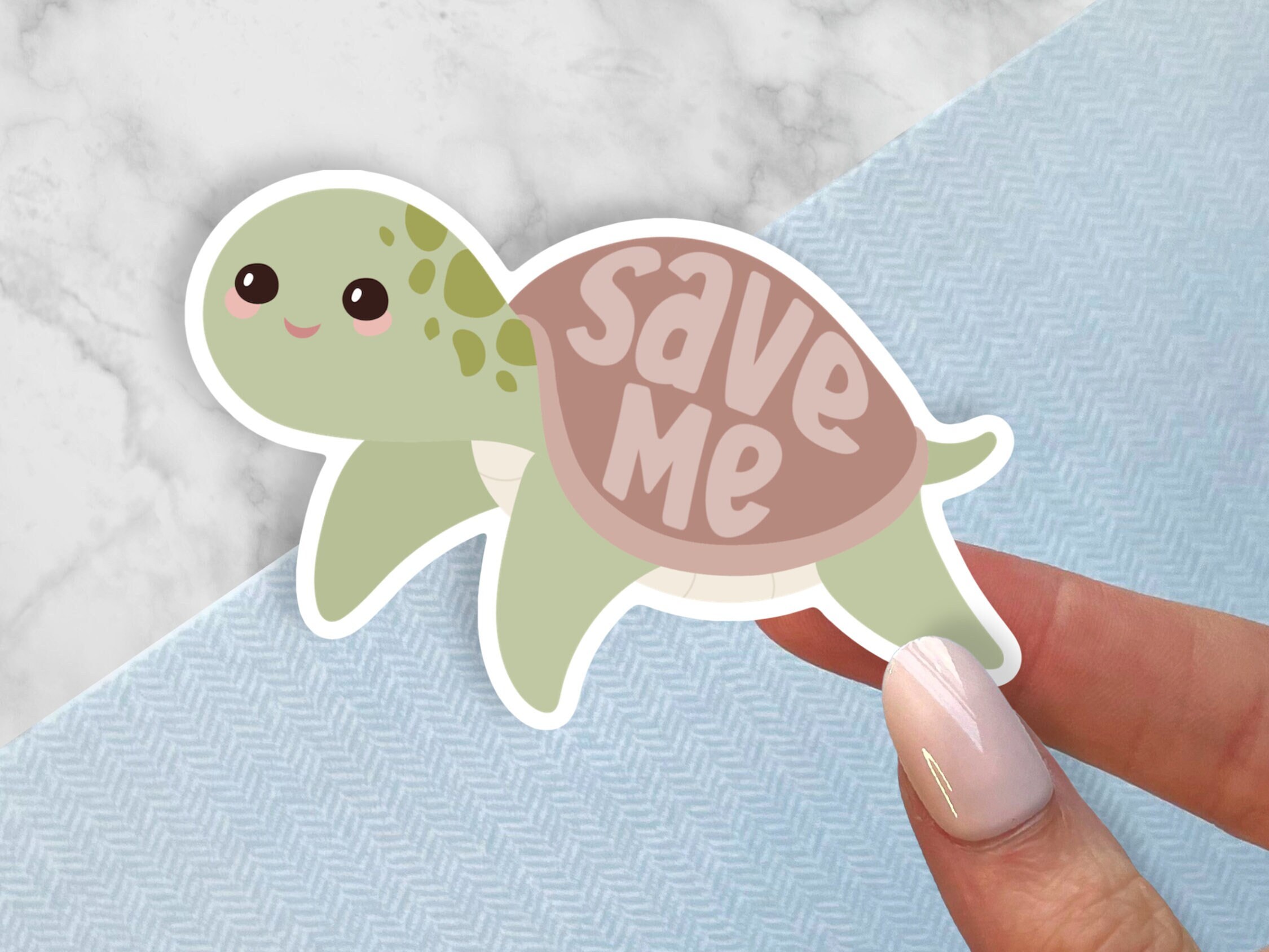 Sea Turtle Sticker Water Resistant Decal Save Sea Turtles Sticker ...