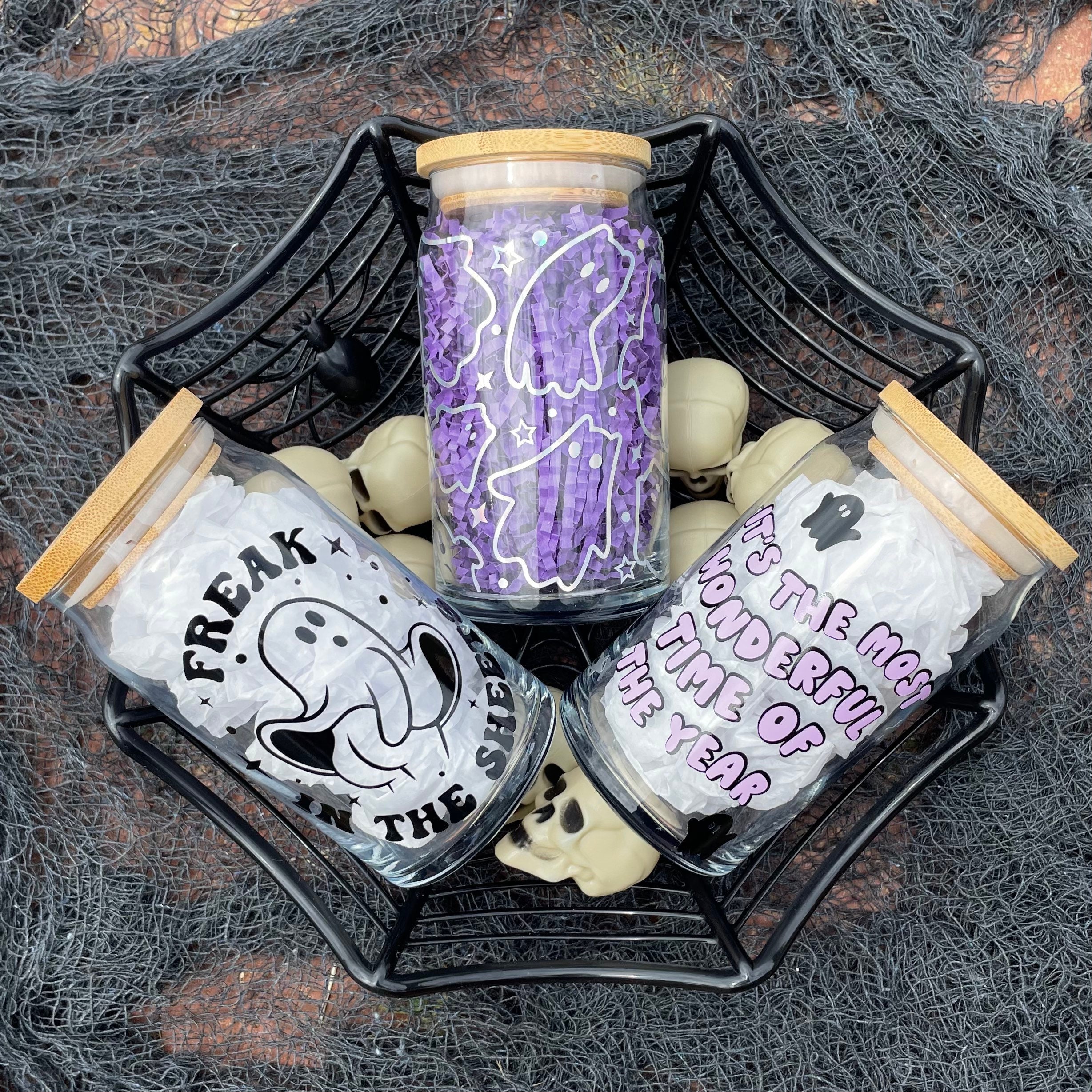 Freak in the Sheets Ghost Glass Cup Halloween 16oz Beer Can Glass Funny ...