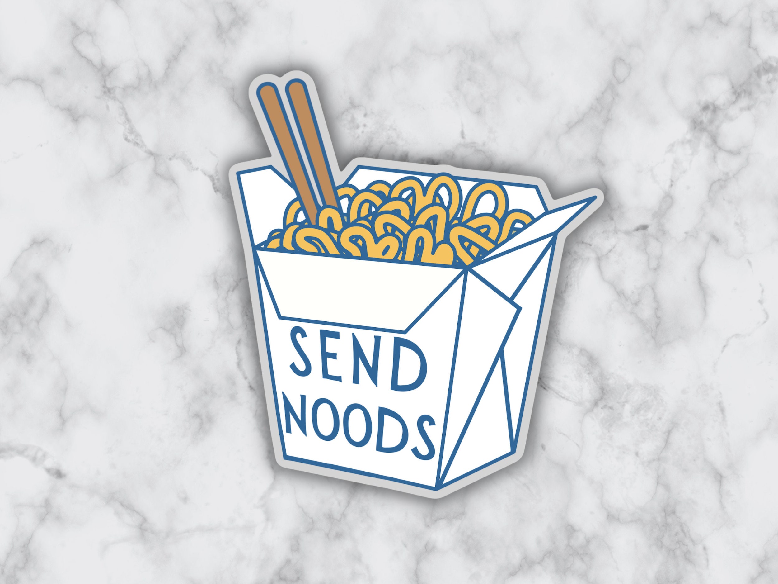 Send Noods Sticker Funny Meme Decal Noodles Quote Sticker Water ...