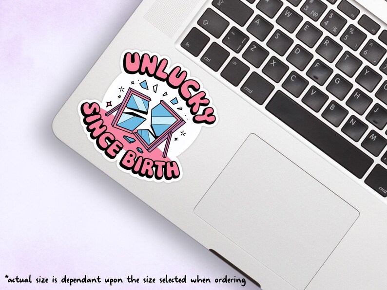 Unlucky Since Birth Sticker | Matte Vinyl Decal | Broken Mirror Sticker ...