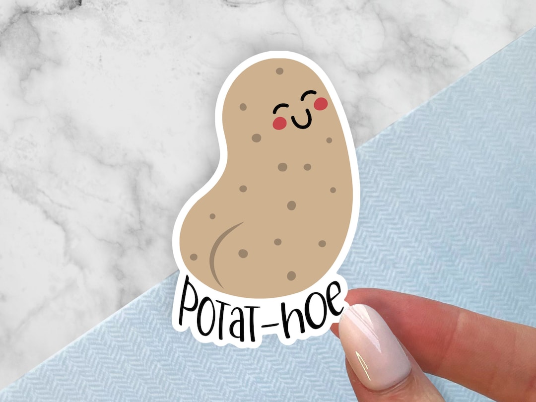 Potat-hoe Sticker | Funny Food Decal | Cute Potato Sticker | Water ...