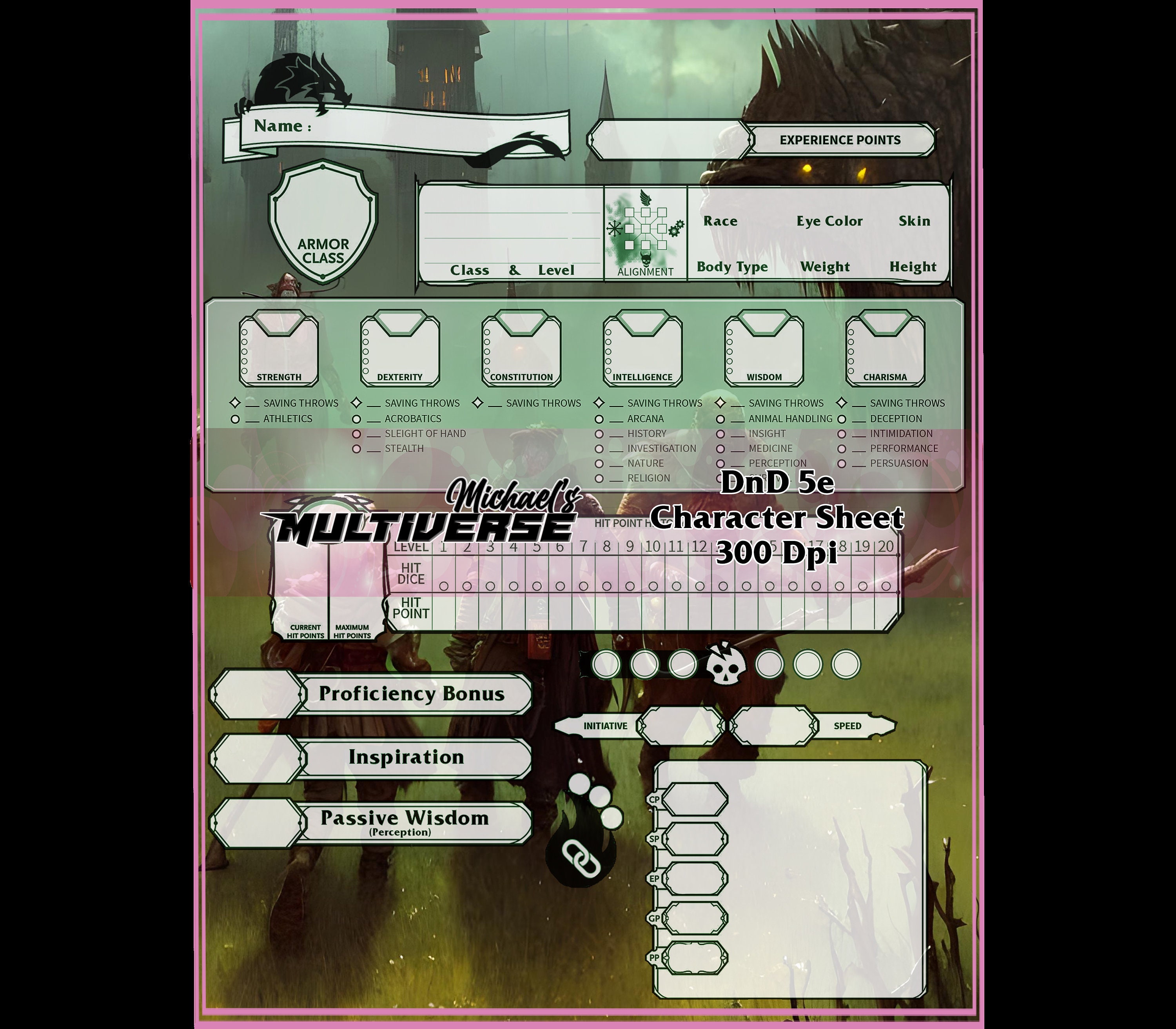 Dnd 5e Character Sheet Toxic Venom Style-custom Fantasy Sci-fi - Etsy UK