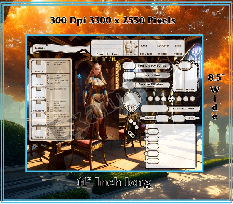 Dnd 5e Character Sheet Pixie Theme-custom Fantasy Sci-fi Anime - Etsy