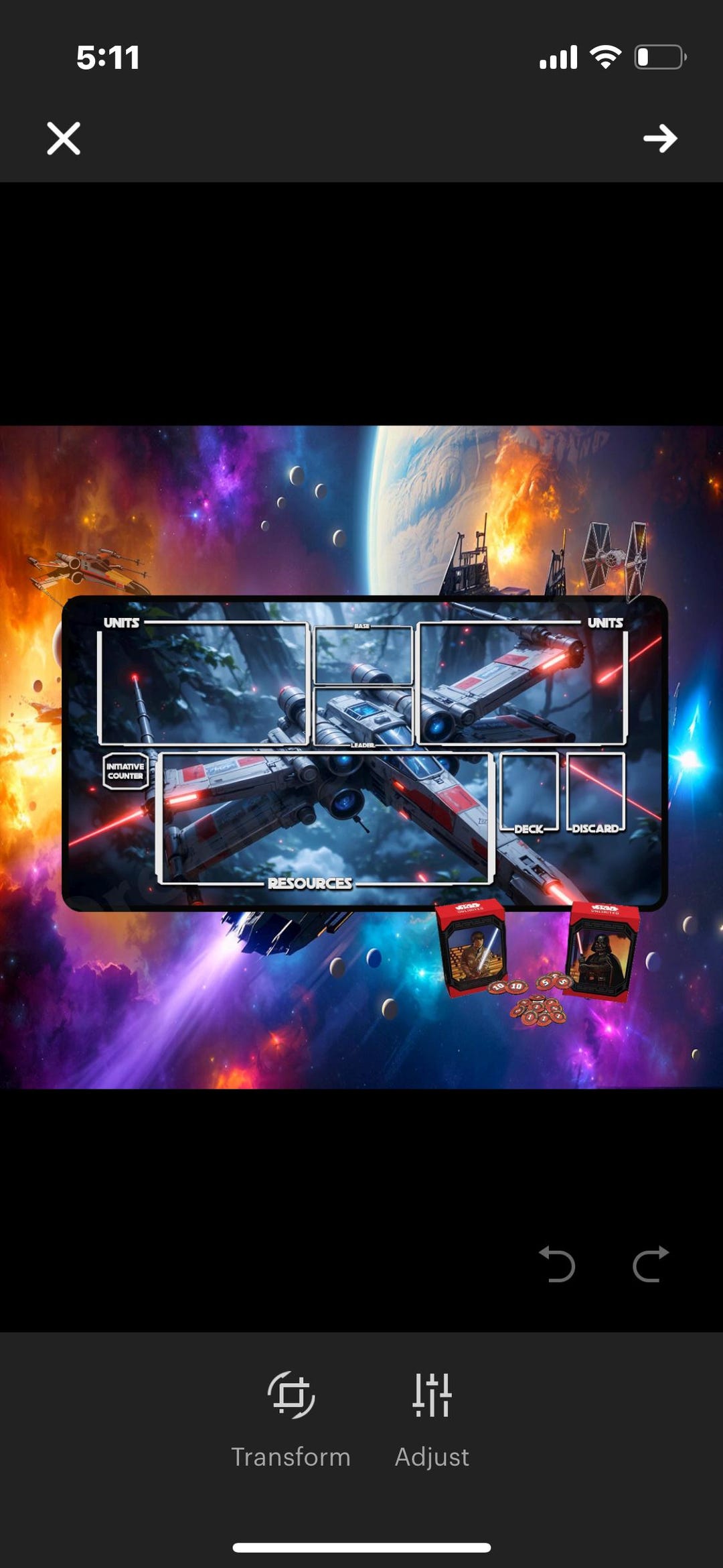 Star Wars Unlimited Playmat - X- Wing- Jedi -space - TCG - Custom ...