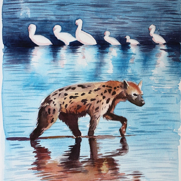 Hyena Painting - Etsy
