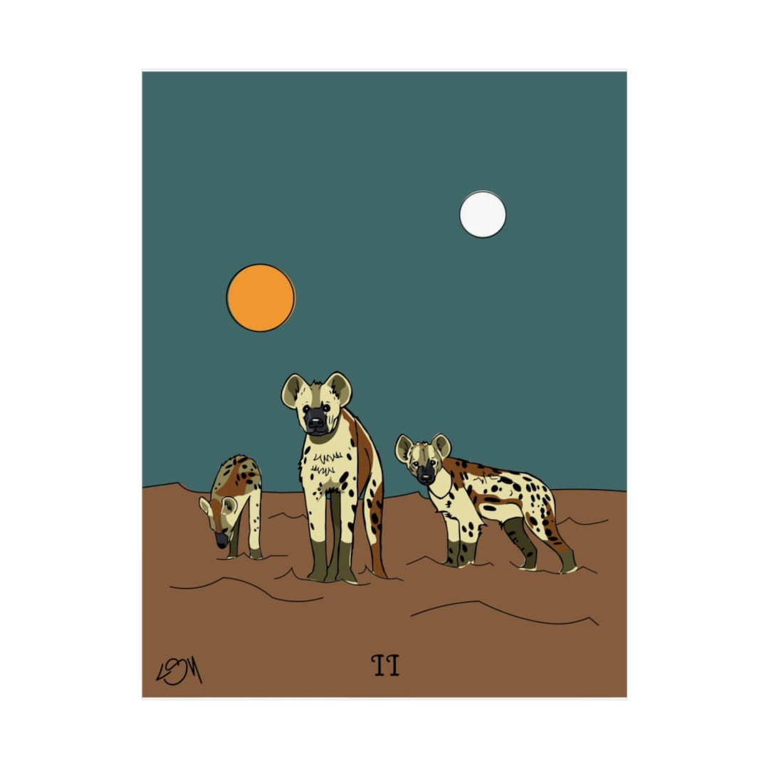Hyenas Art Print, African Animal Spotted Hyena, Wildlife Wall Decor ...