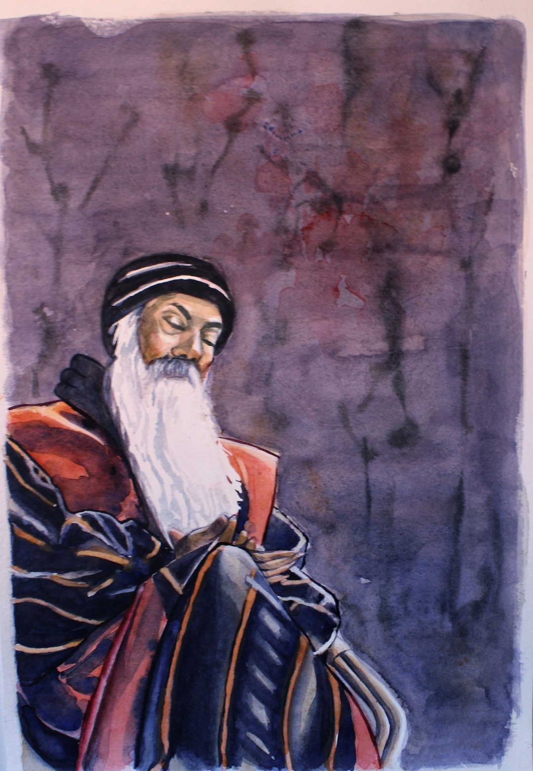 Osho Original Portrait, Realistic Watercolor, Spiritual Art ...