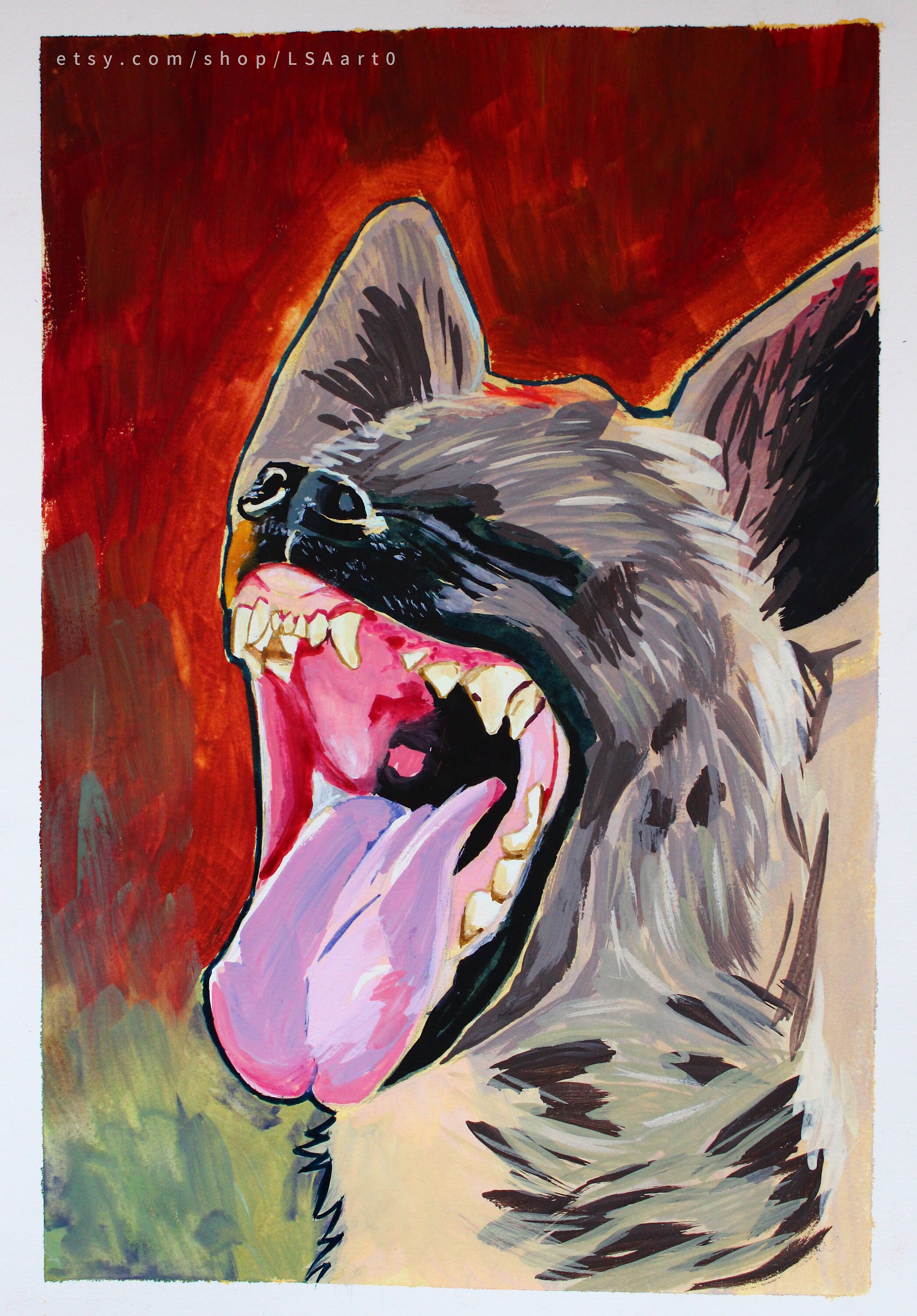 Spotted Hyena Print - Etsy