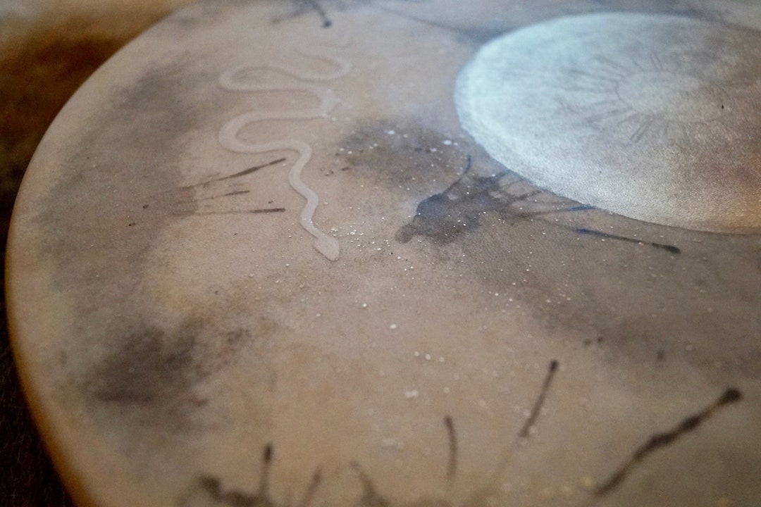 Hand Painted White Snake Drum Custom Made Drum Ritual Drum - Etsy