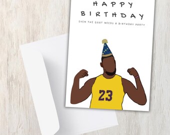 Lebron James Birthday Card Printable Birthday Card NBA Los Angeles ...