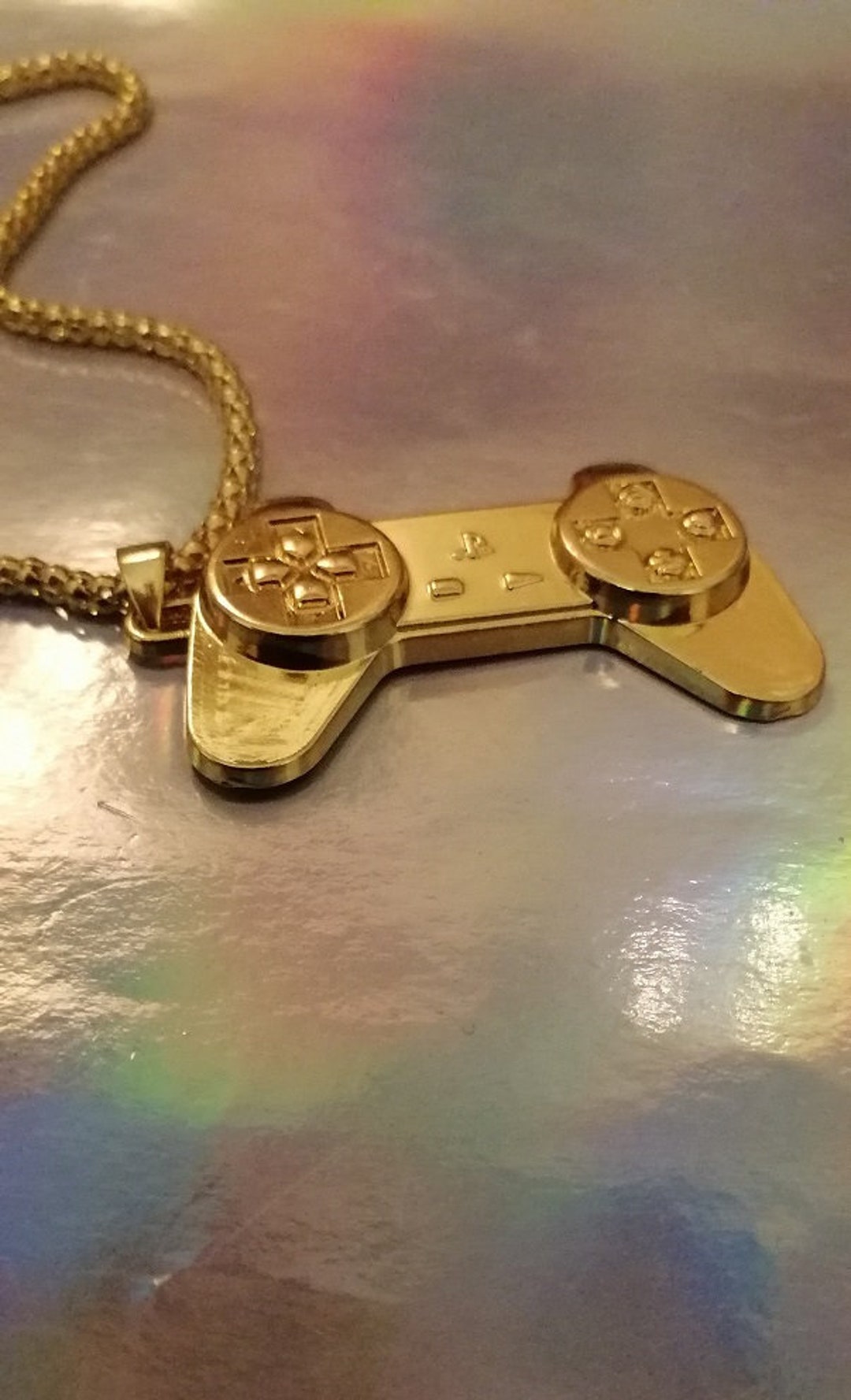 Play Game Controller Game Machine Pendant Necklace Charm Gold Chain ...