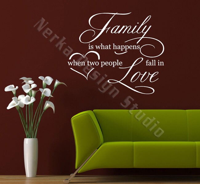 Family is What Happens When Two People Fall in Love WALL QUOTE | Etsy