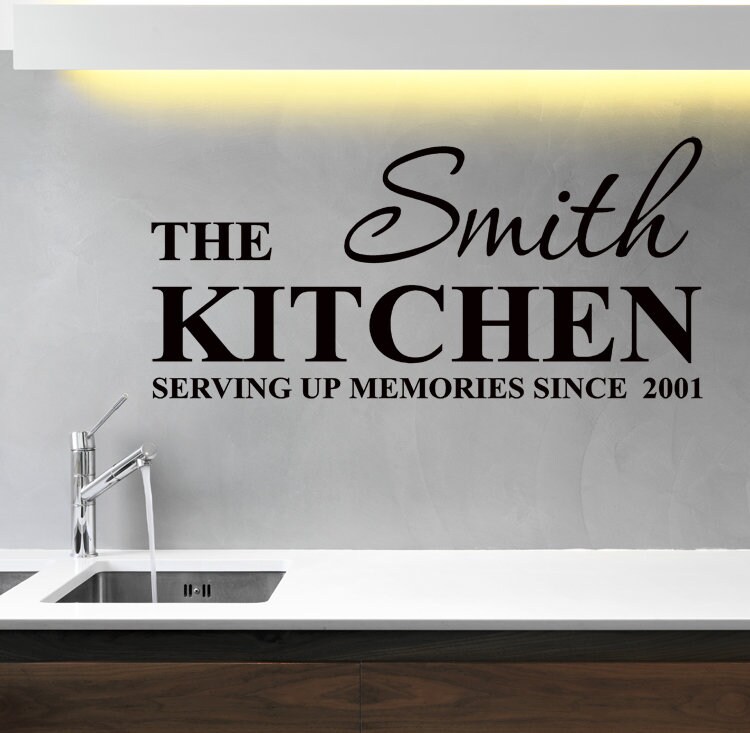 PERSONALISED Family Kitchen Wall Sticker. Custom Kitchen Wall - Etsy