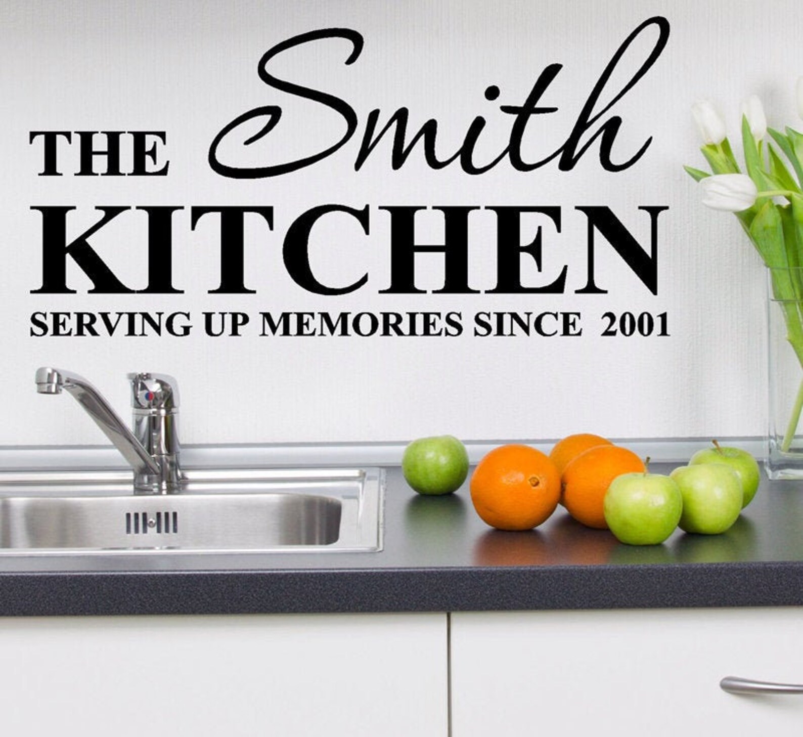 PERSONALISED Family Kitchen Wall Sticker. Custom Kitchen Wall Art Decal ...