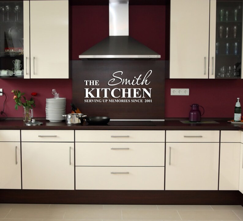 PERSONALISED Family Kitchen Wall Sticker. Custom Kitchen Wall Art Decal ...