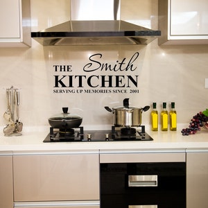PERSONALISED Family Kitchen Wall Sticker. Custom Kitchen Wall Art Decal ...