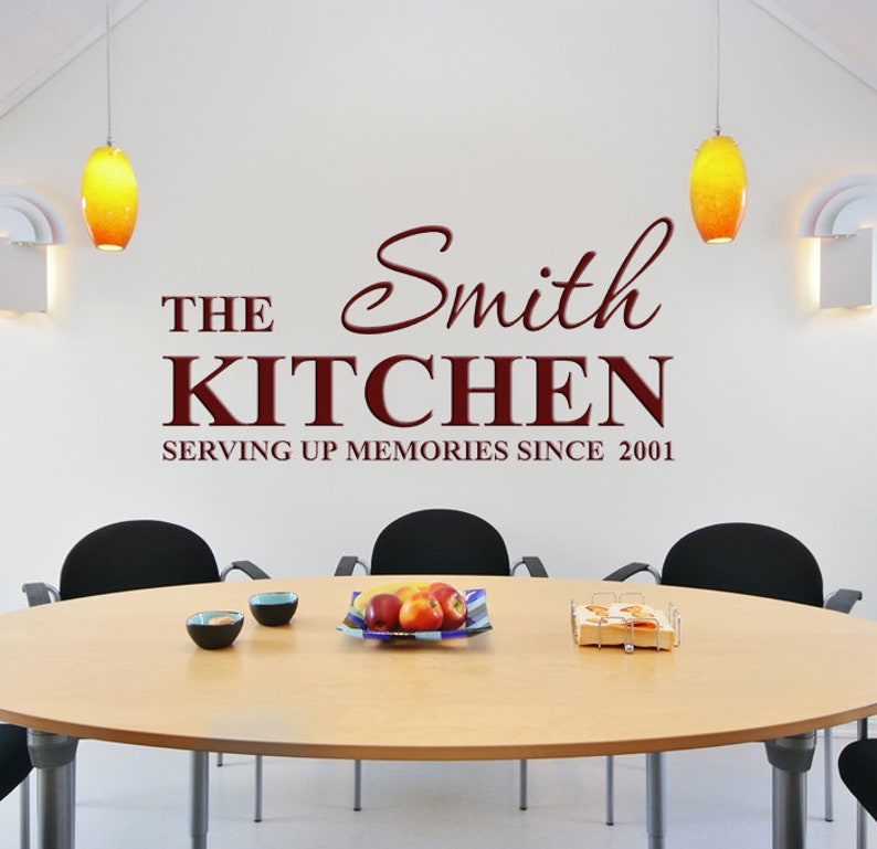 PERSONALISED Family Kitchen Wall Sticker. Custom Kitchen Wall Art Decal ...