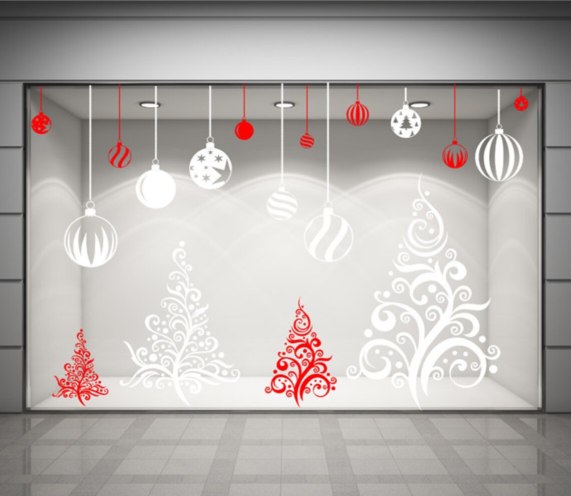 CHRISTMAS Window Stickers. XMAS Tree Wall Stickers. Christmas - Etsy UK