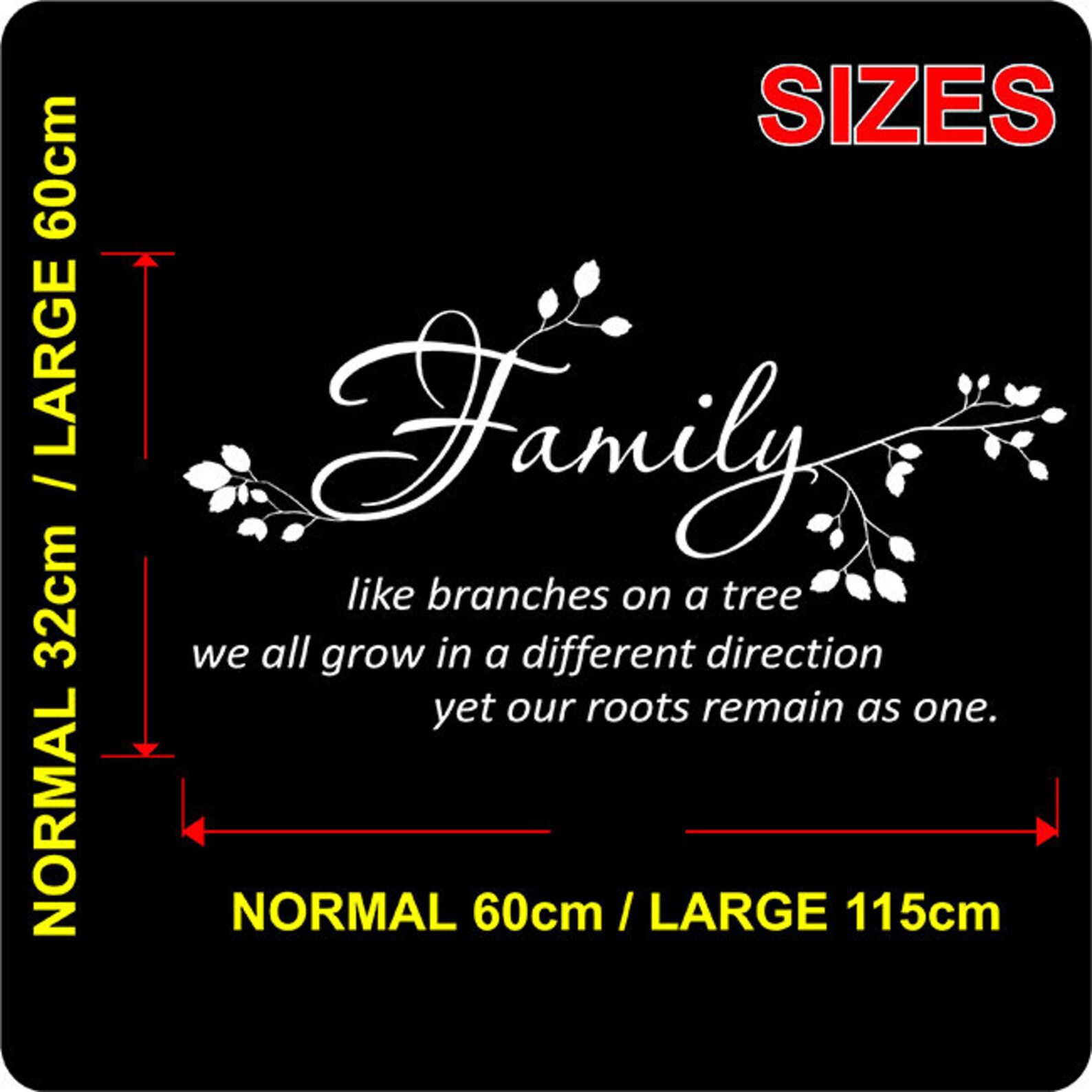 Family Like Branches on a Tree Wall Quote Stickers. Vinyl Wall - Etsy